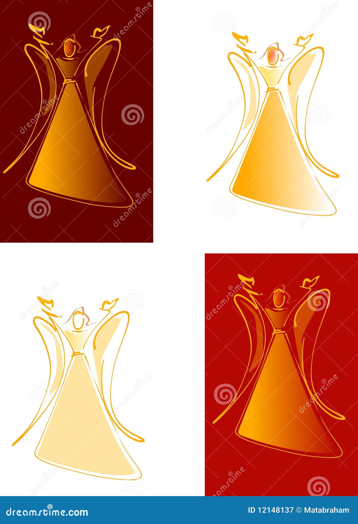 Angels Heralding Wings Folded Stock Illustration - Illustration of ...