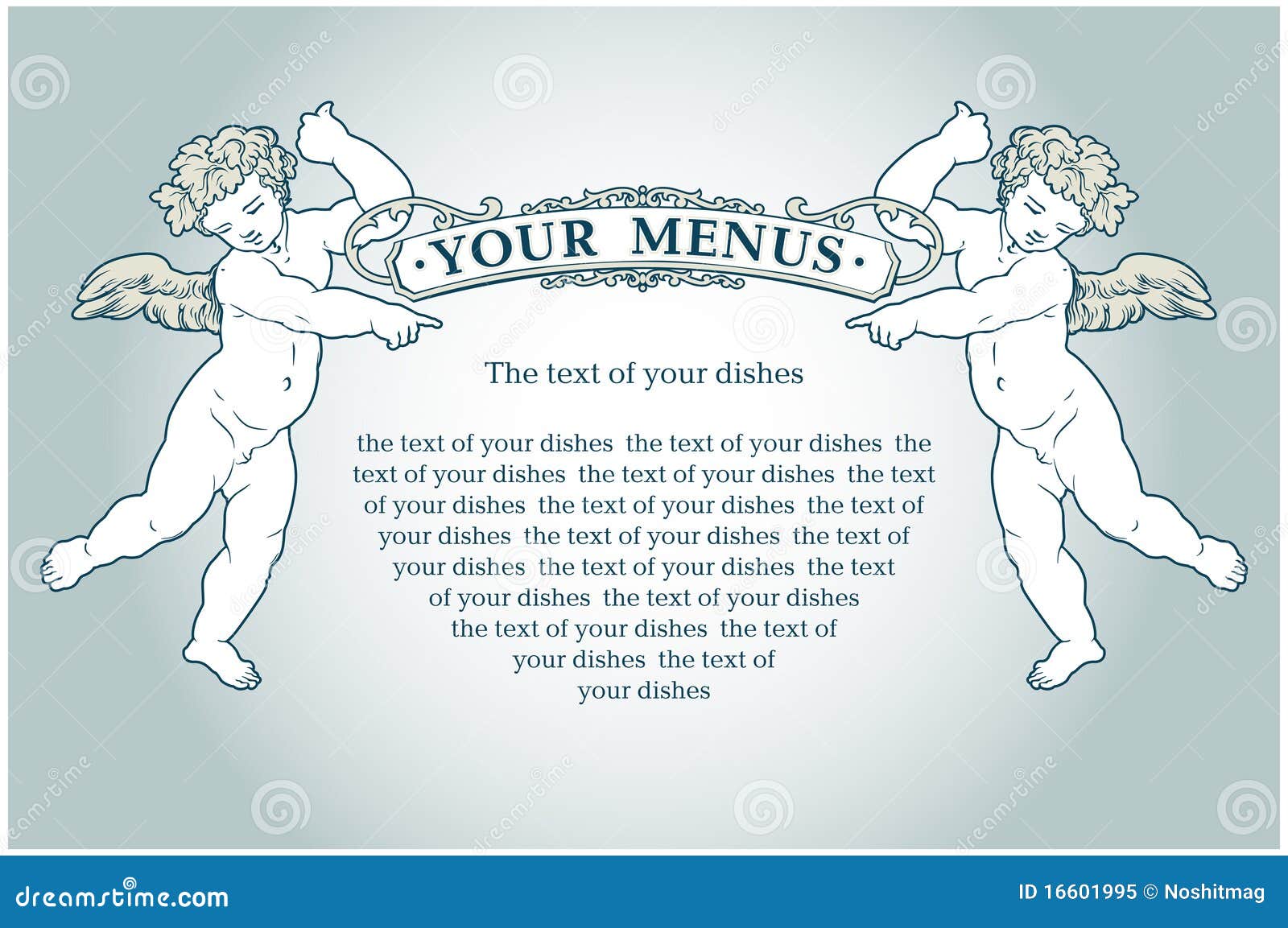 Angels menus stock vector. Illustration of card, hotel - 16601995