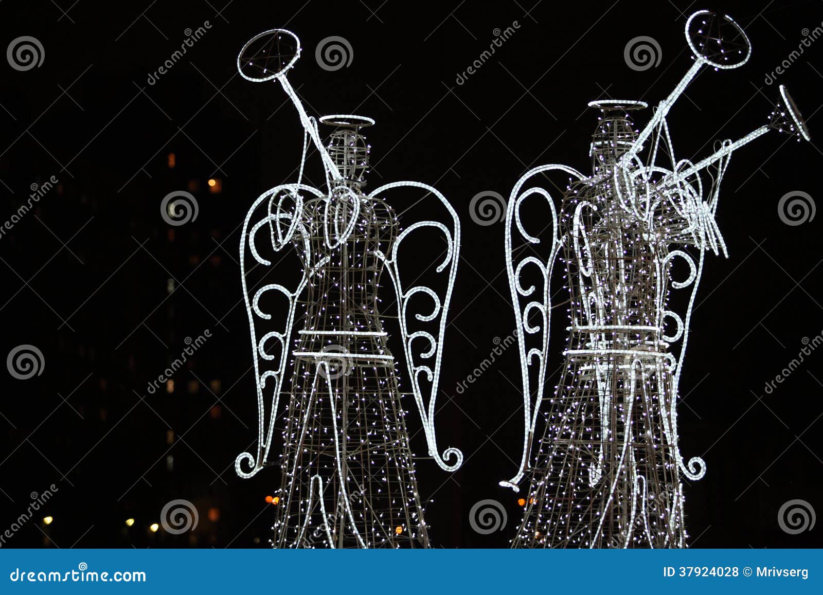 Angels in the night city stock photo. Image of nightlife - 37924028