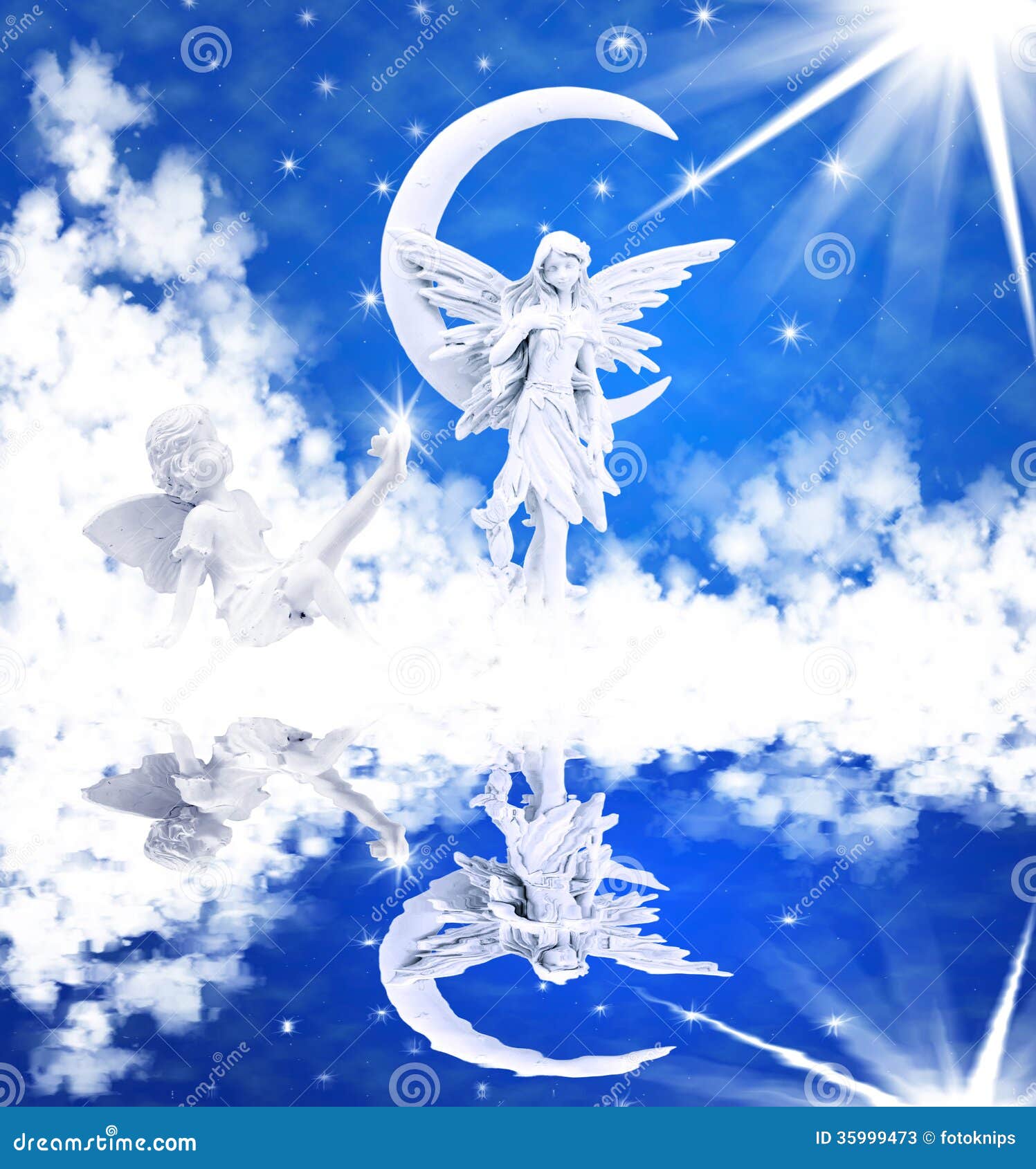 Angels reflected stock image. Image of grave, card, cemetery - 35999473