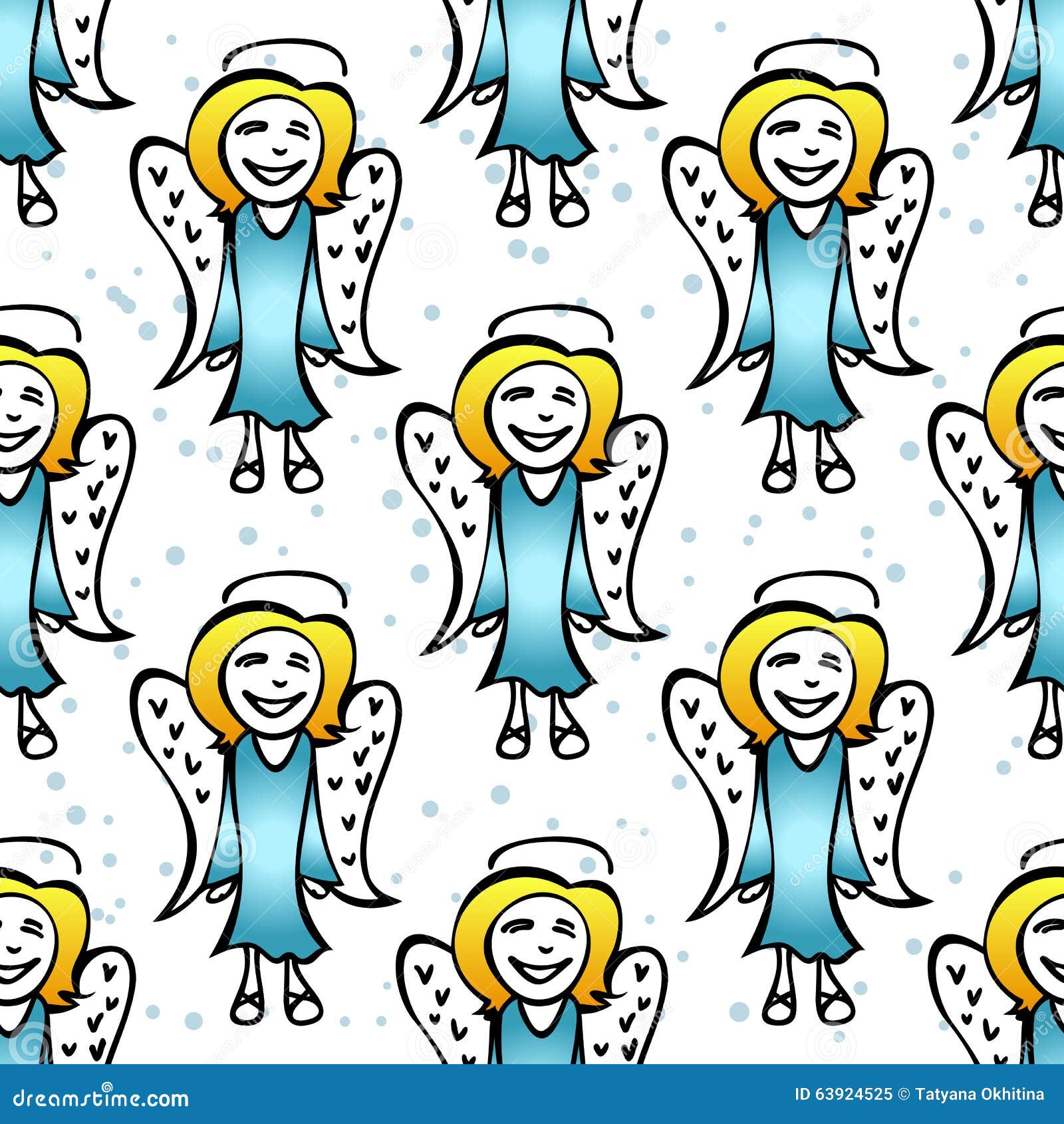 Angels seamless pattern stock vector. Illustration of background - 63924525