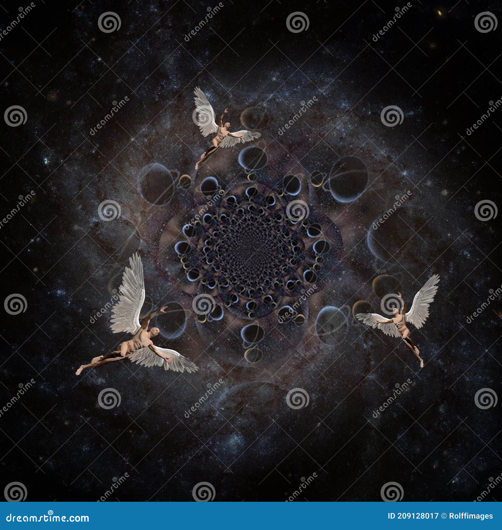 Angels in space vortex stock illustration. Illustration of angels ...