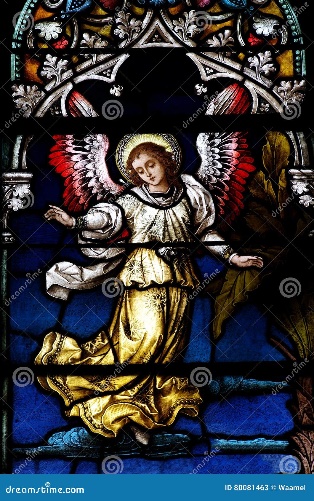 Angels in stained glass stock image. Image of loving - 80081463