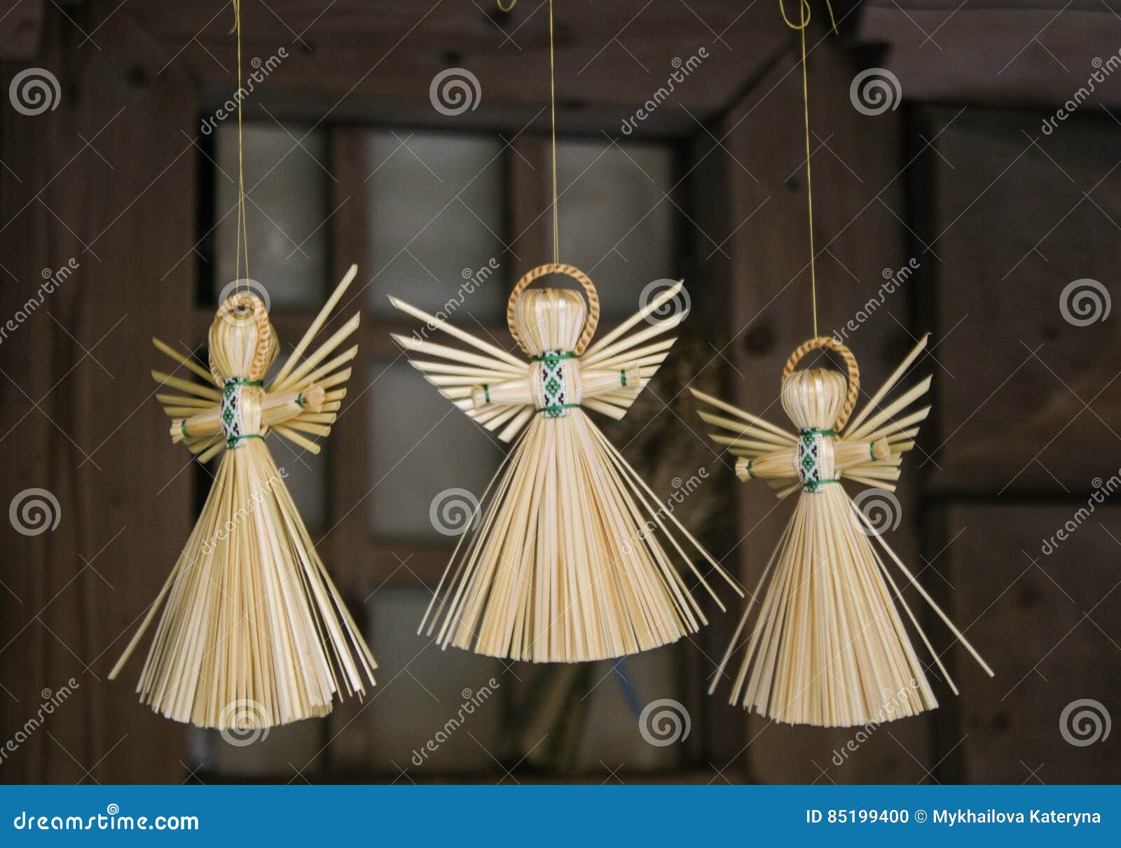 Angels of straw stock photo. Image of decorations, christmas - 85199400