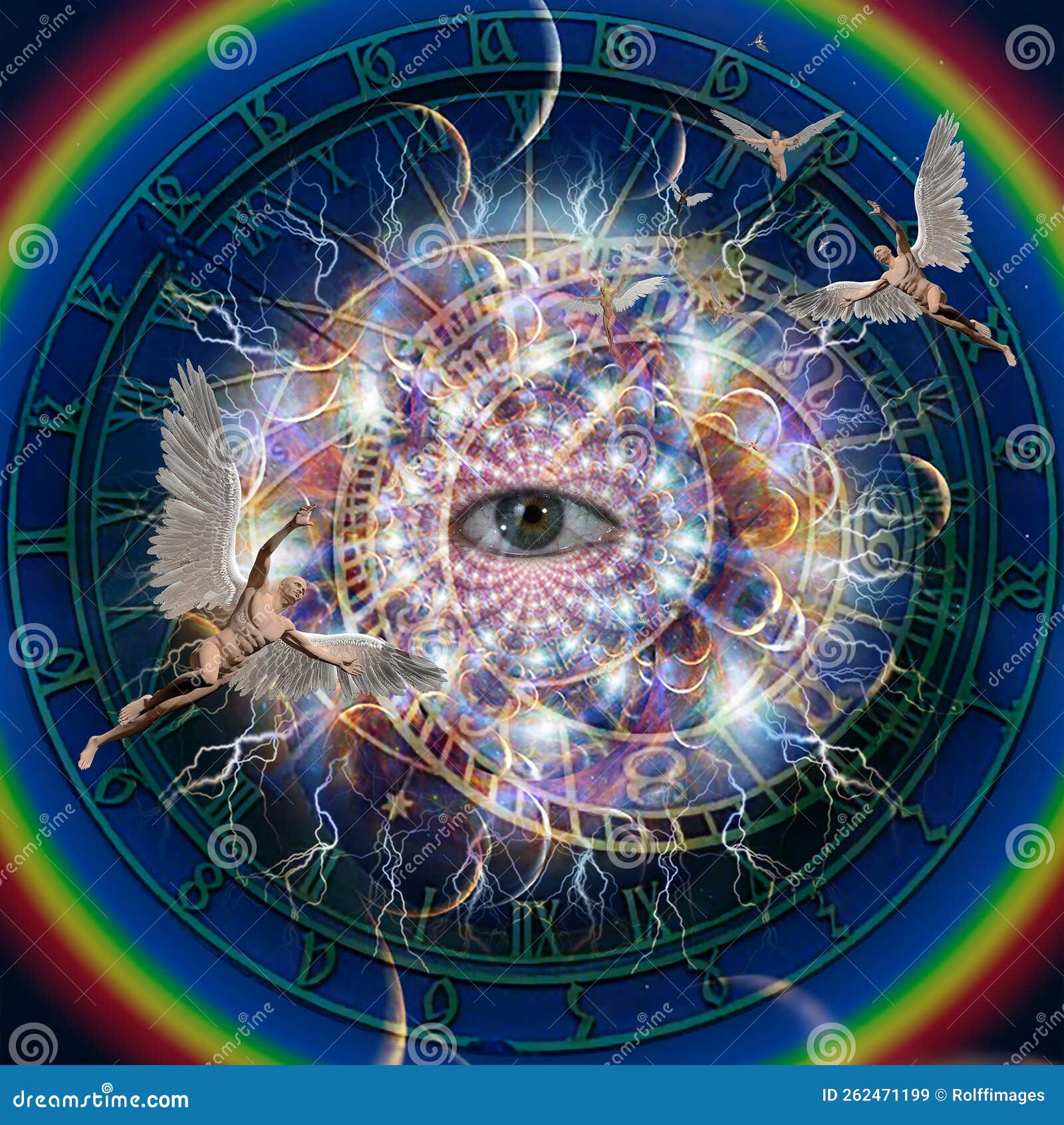 Angels through time stock illustration. Illustration of symbolic ...