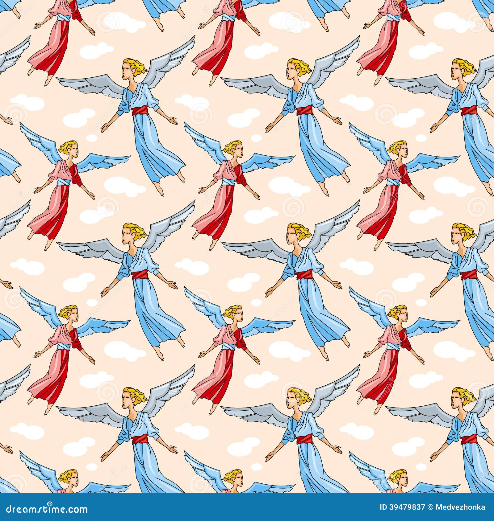 Angels stock illustration. Illustration of white, seamless - 39479837