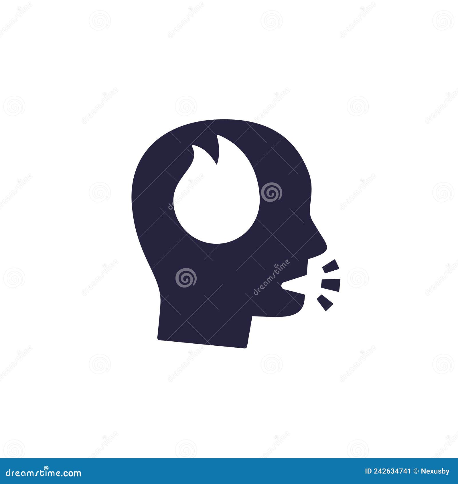 Anger or Angry Man Icon on White Stock Vector - Illustration of rage ...