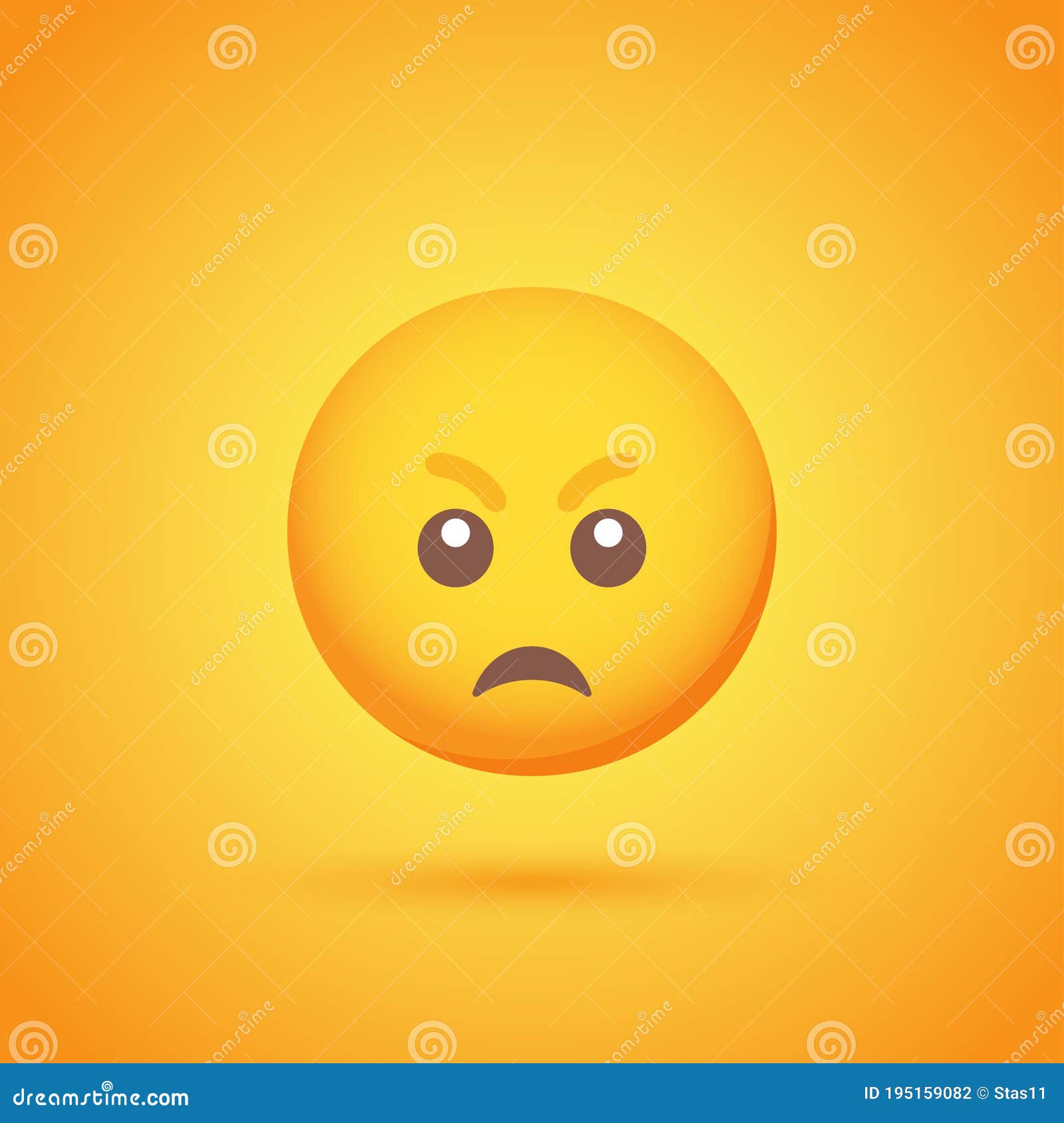 Anger Emoticon Smile Icon with Shadow for Social Network Design Stock ...