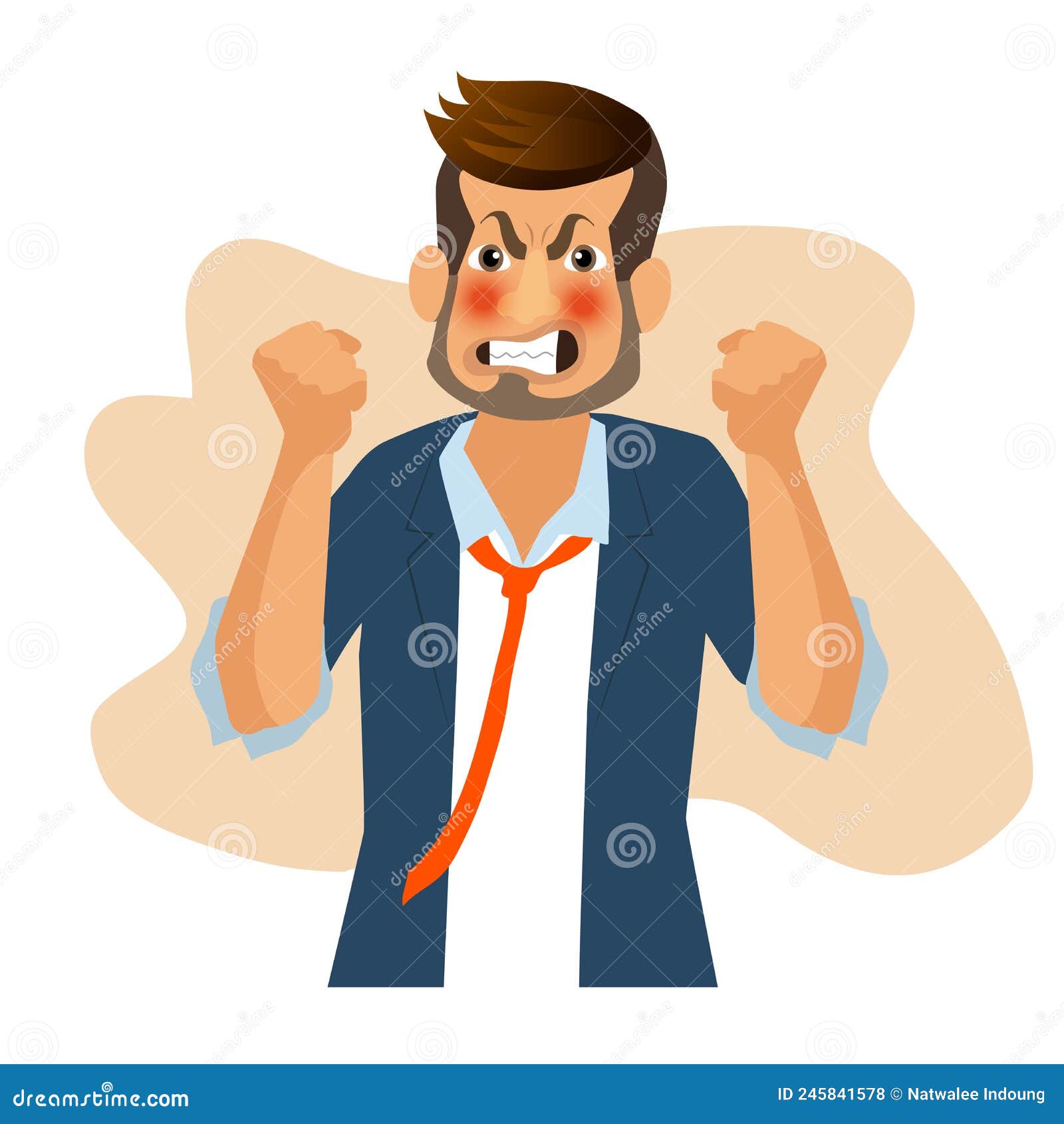 Anger. the Evil Man Expresses His Negative Emotions Stock Illustration ...