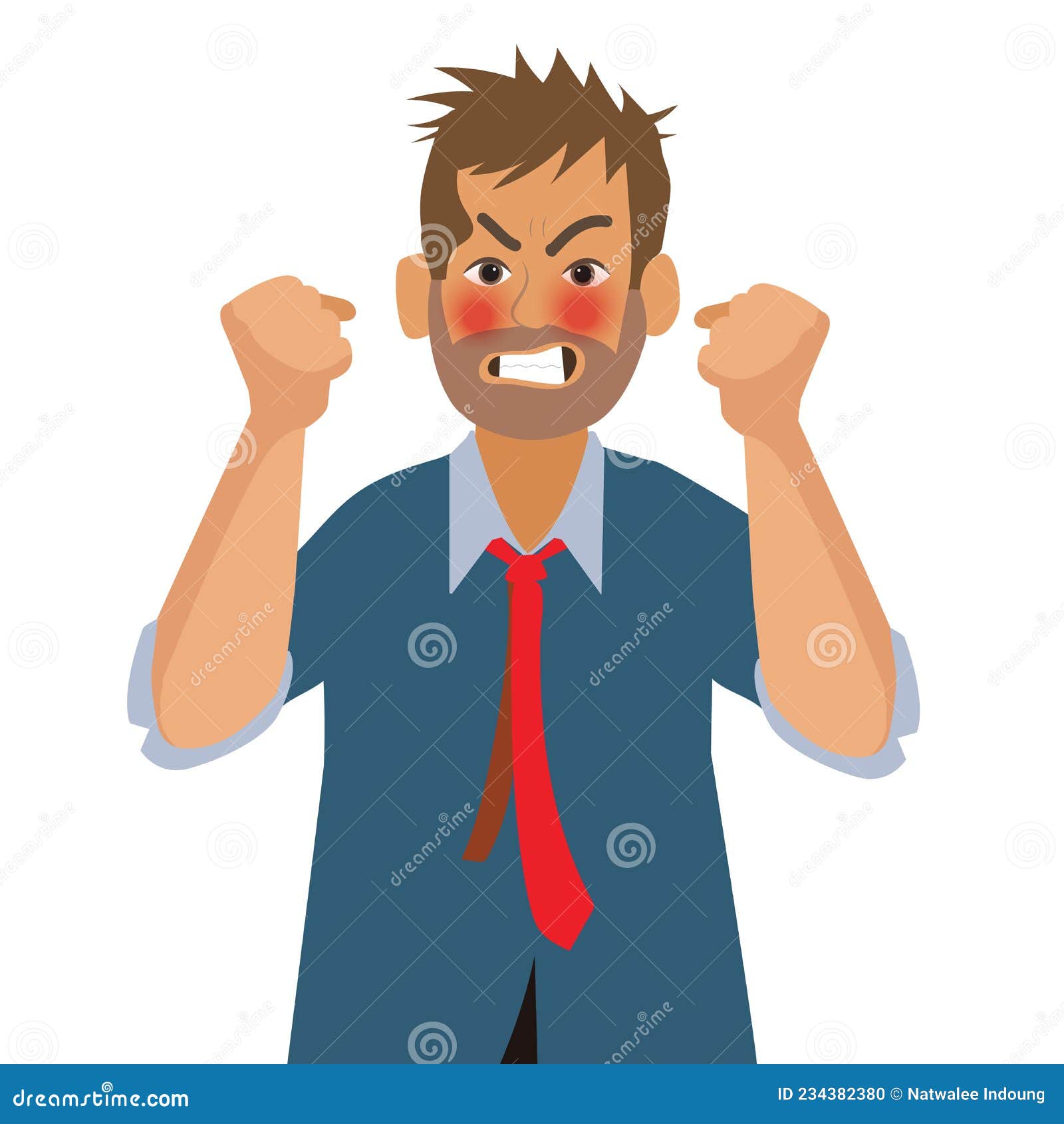 Anger. the Evil Man Expresses His Negative Emotions Stock Illustration ...