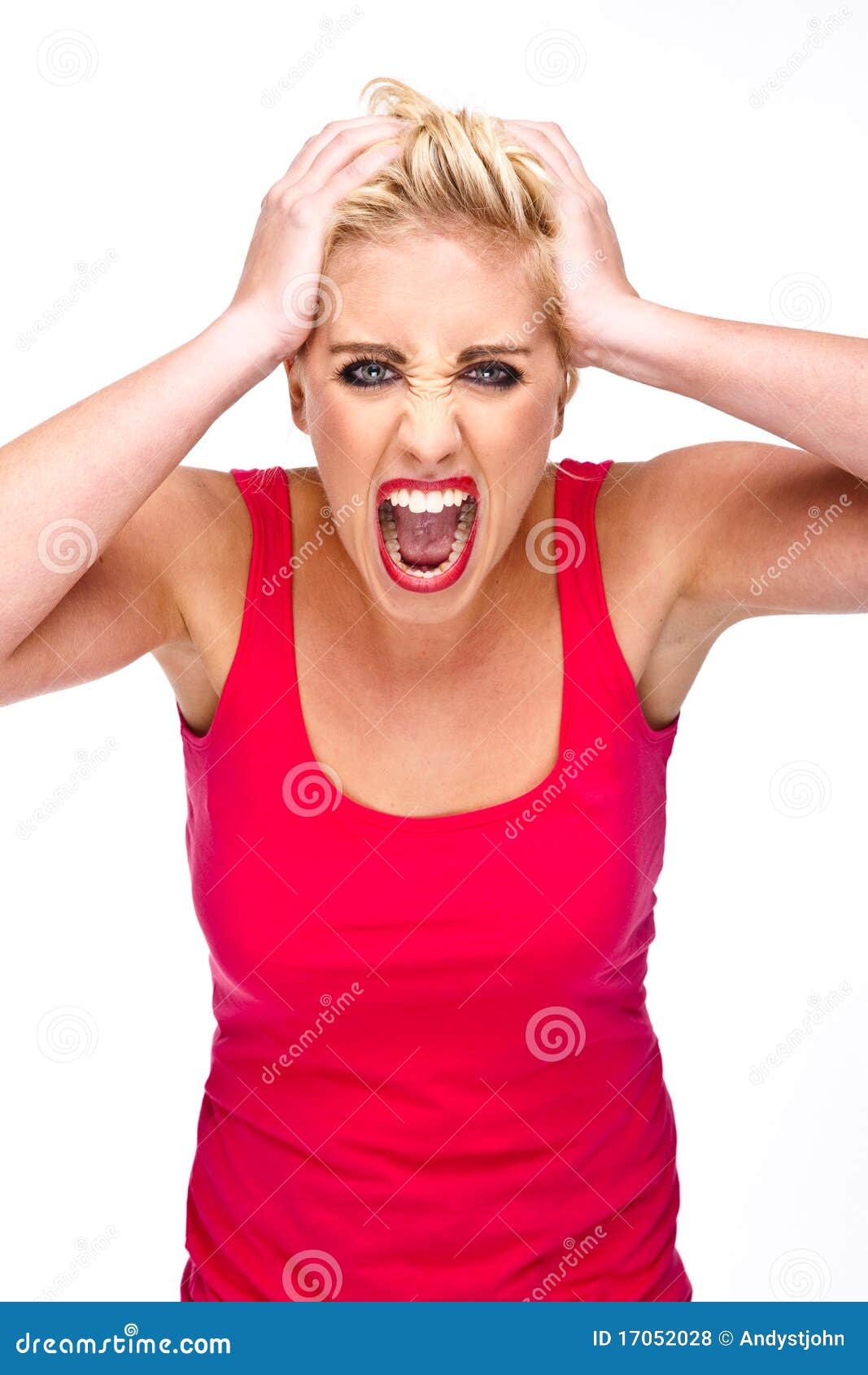 Anger, Frustration - Woman Screaming at Camera Stock Photo - Image of ...