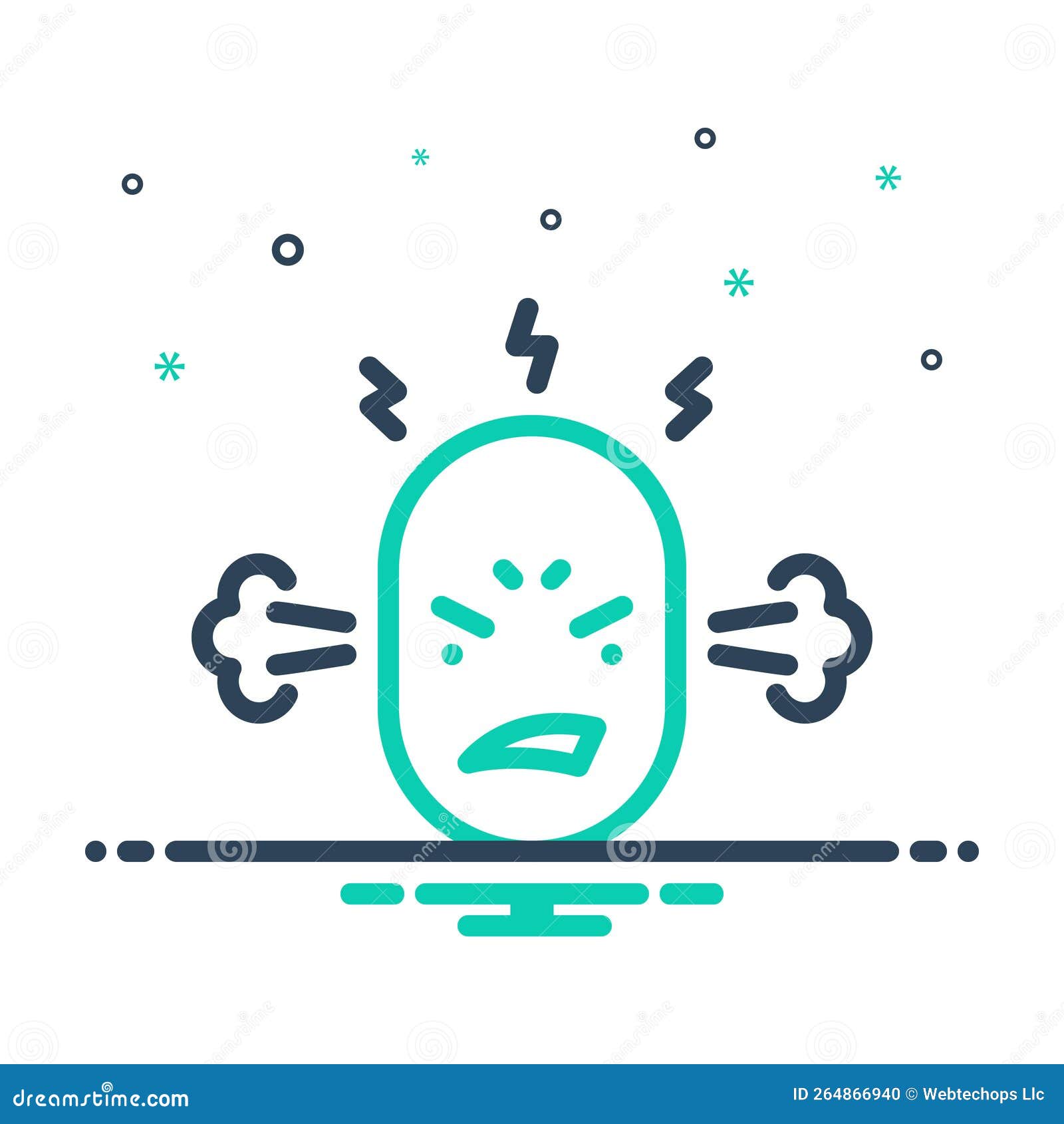 Mix Icon for Anger, Angry and Mad Stock Illustration - Illustration of ...