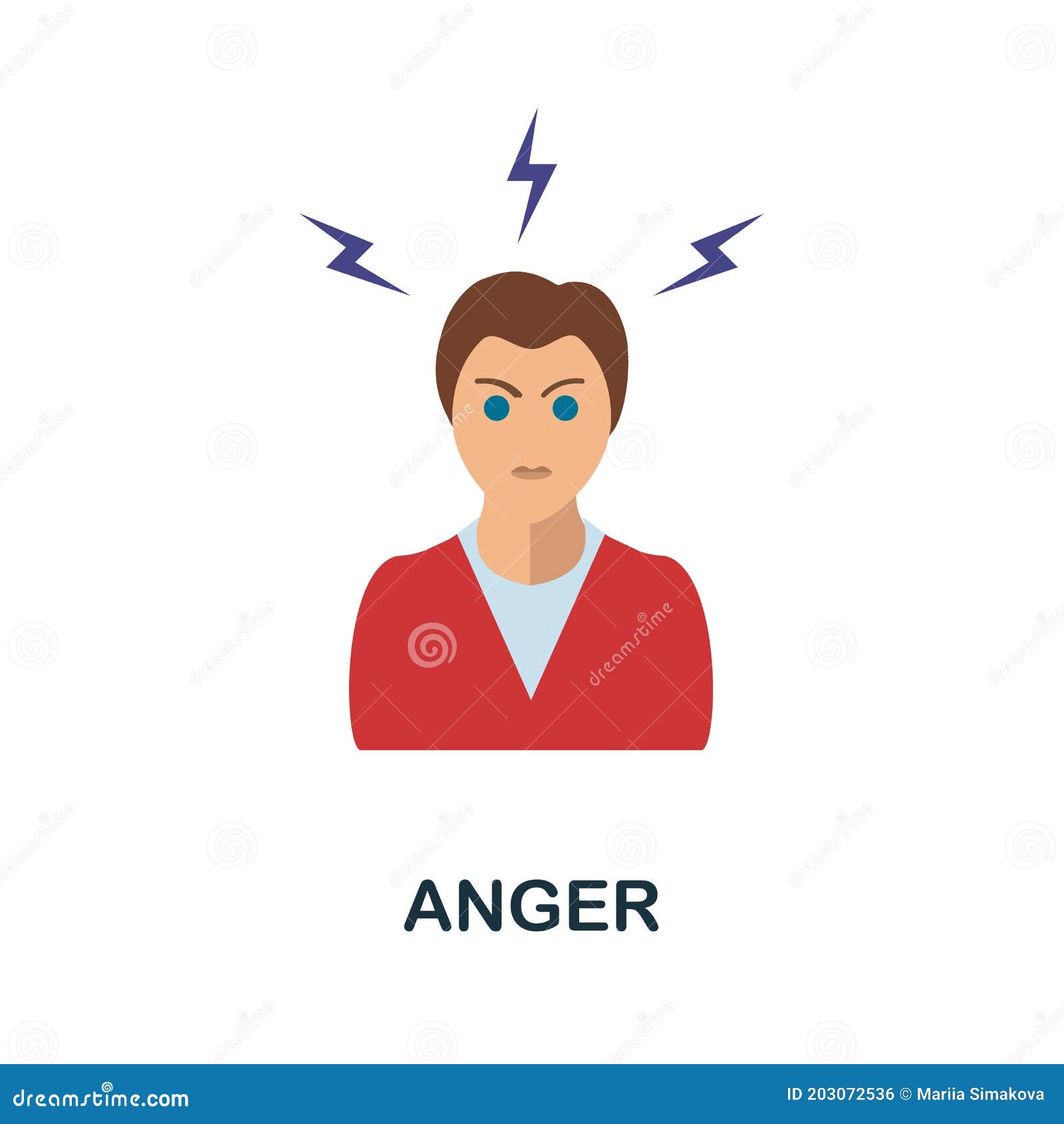 Anger Icon. Simple Element from Personality Collection. Creative Anger ...