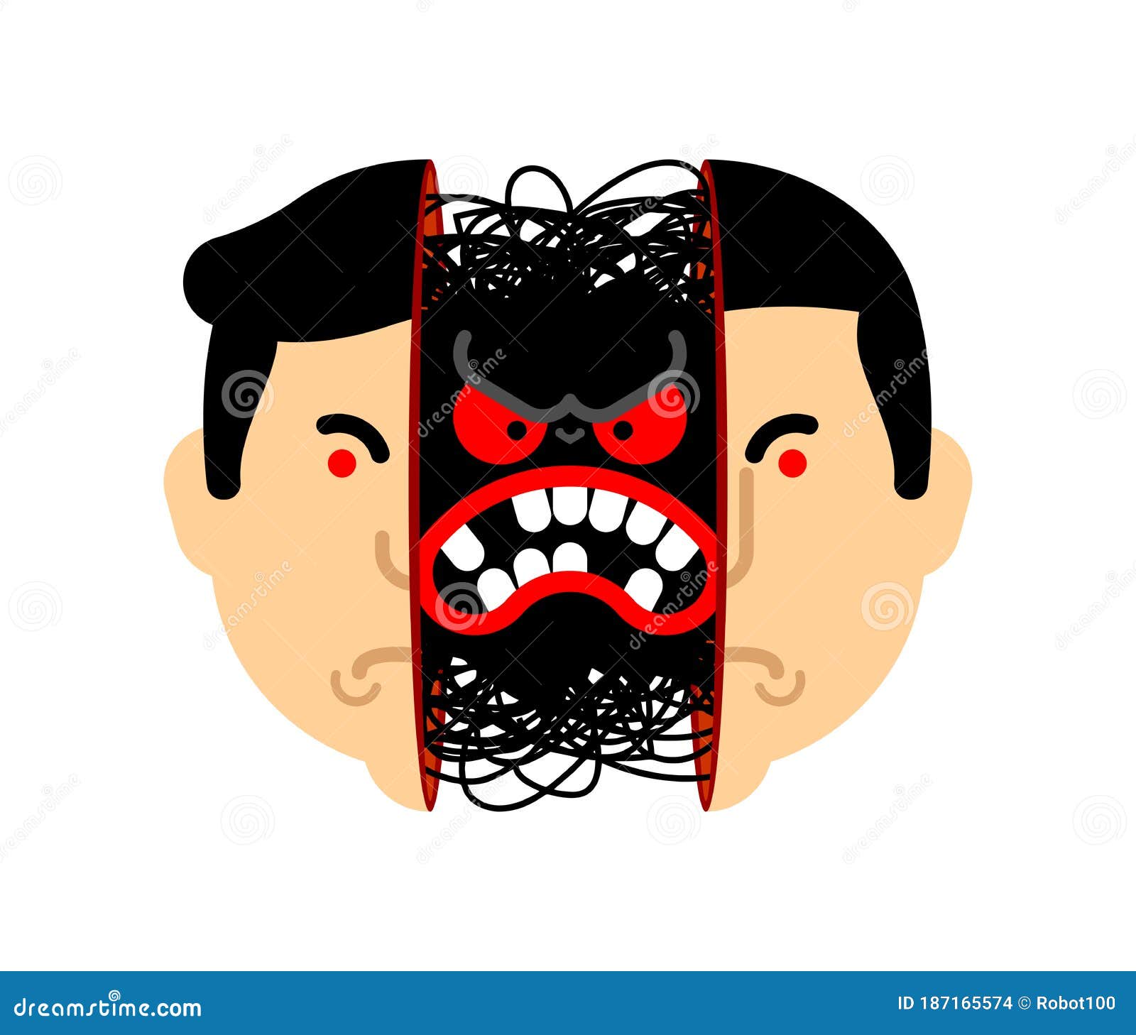 Anger Inside Head Human. Rage in Head Stock Vector - Illustration of ...