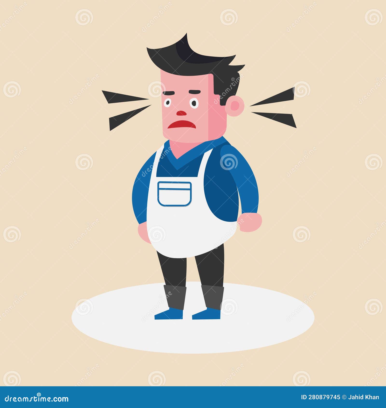 A Anger Man Looking a Side. an Angry Man Emotion. Vector Illustration ...