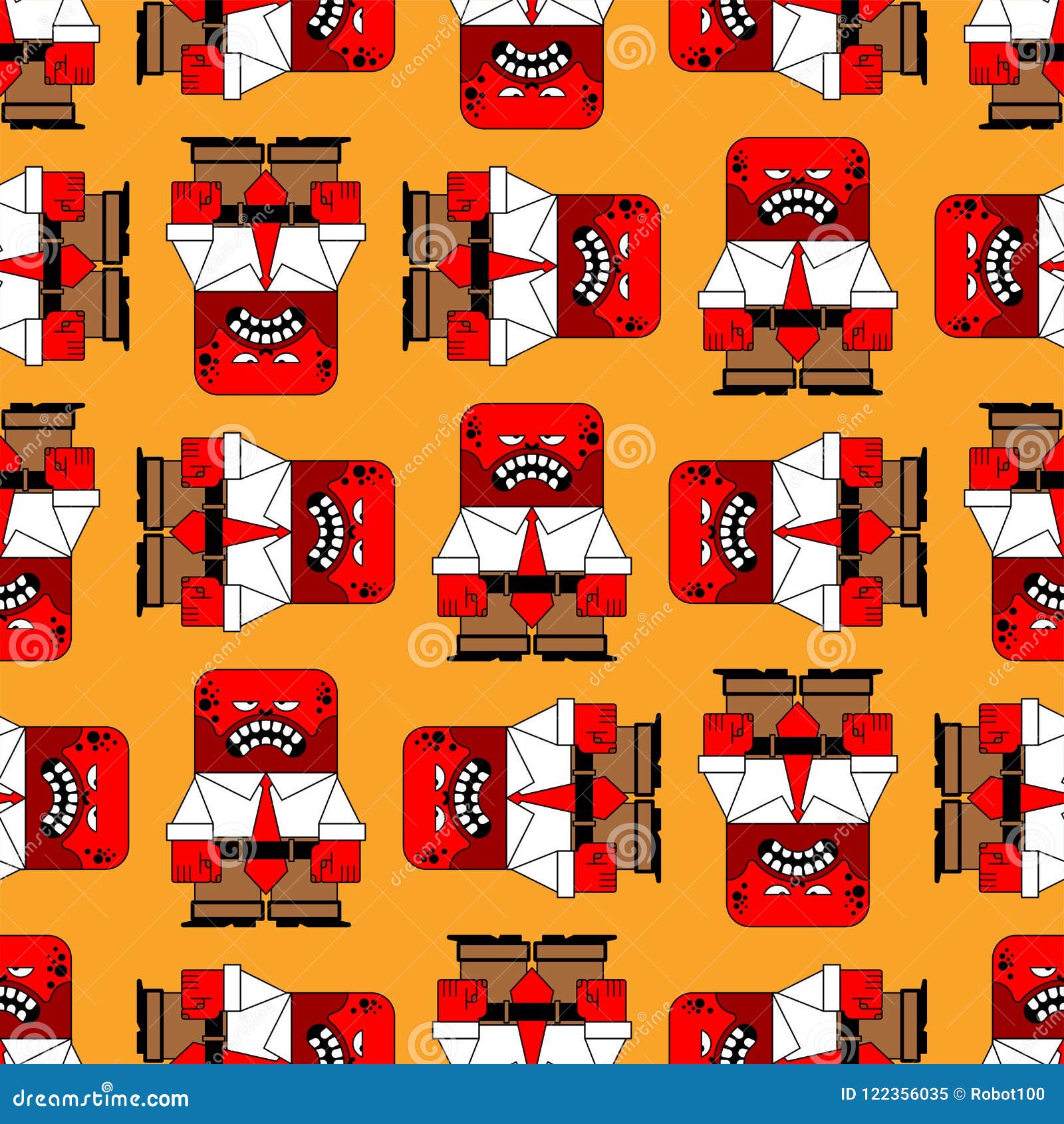 Anger Red Pattern Seamless. Evil Background. Vector Texture ...