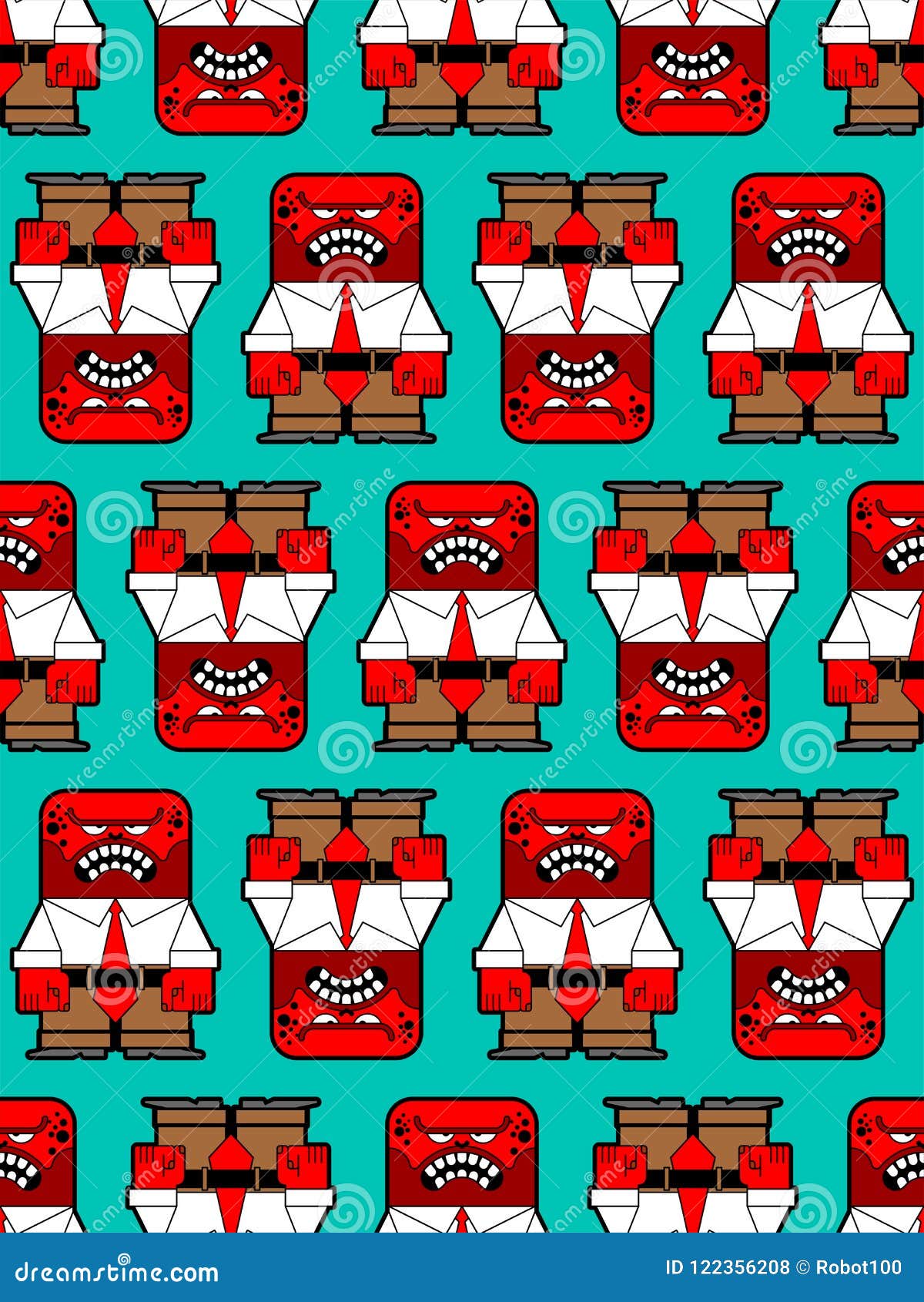 Anger Pattern Seamless. Evil Worker. Angry Red Boss Stock Vector ...