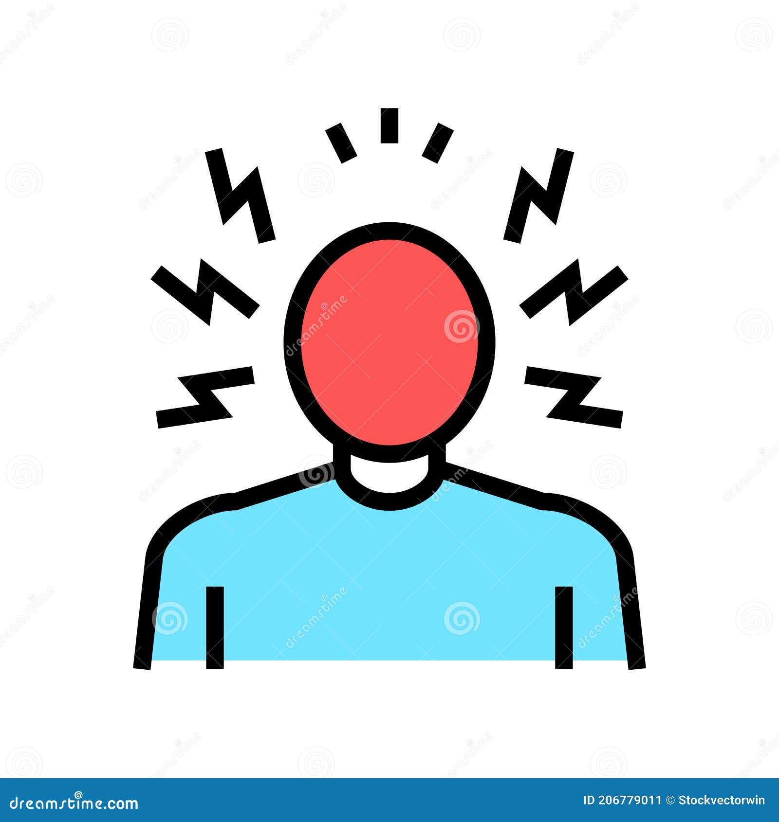 Anger Psychological Problems Color Icon Vector Illustration Stock ...