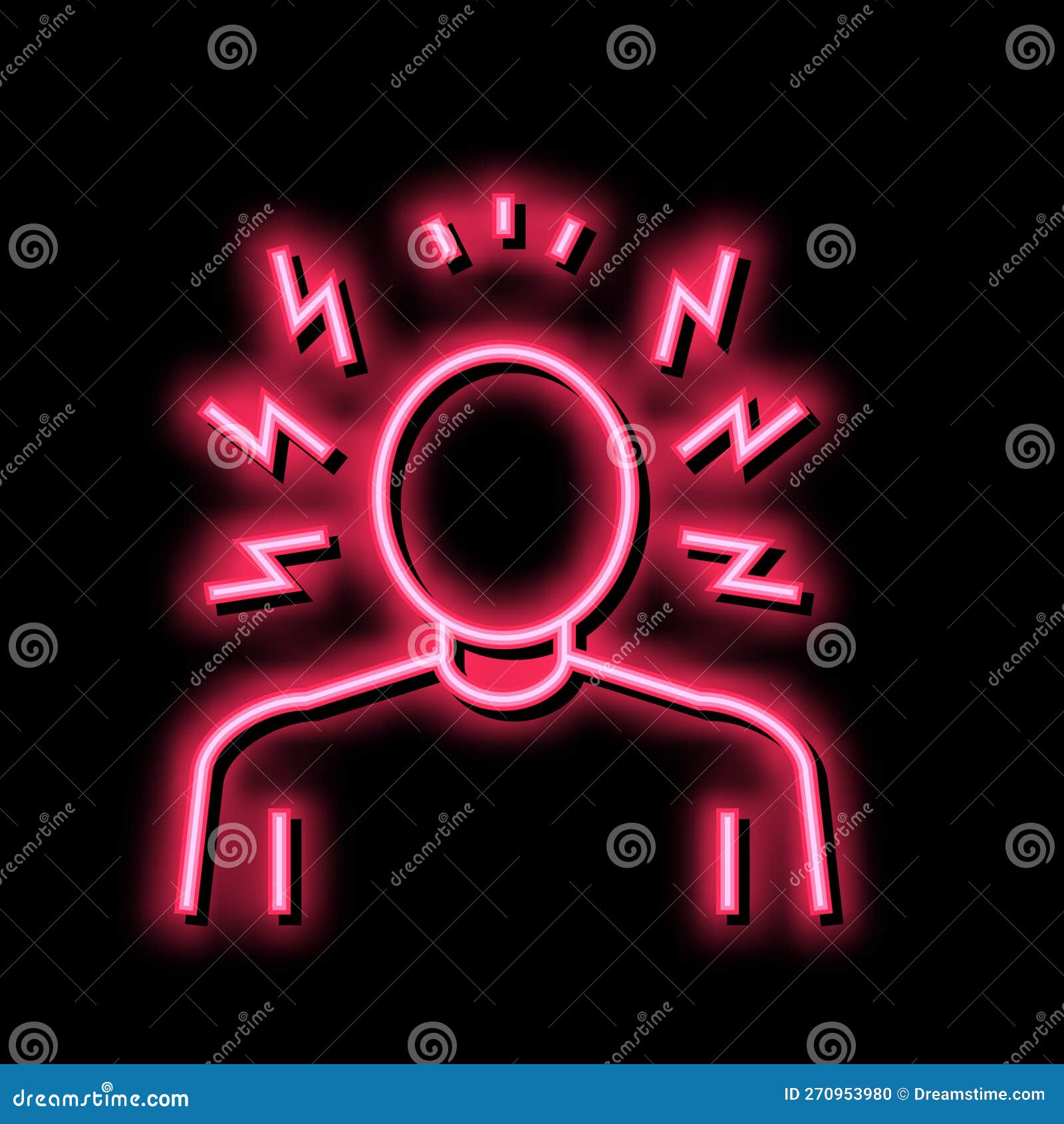 Anger Psychological Problems Neon Glow Icon Illustration Stock Vector ...