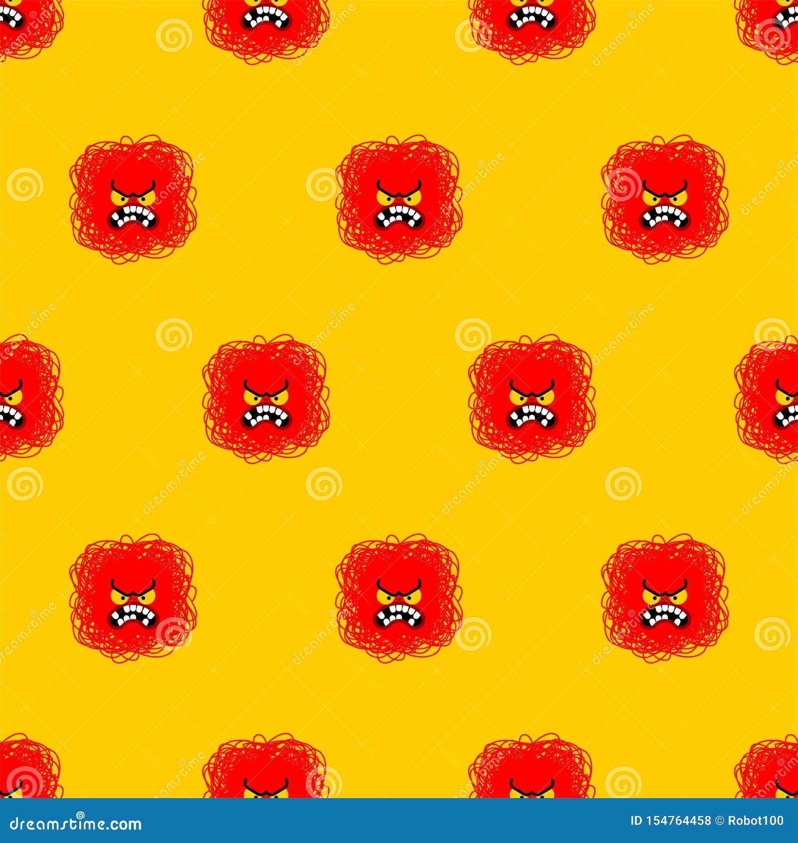 Anger Red Pattern Seamless. Evil Background. Vector Texture ...