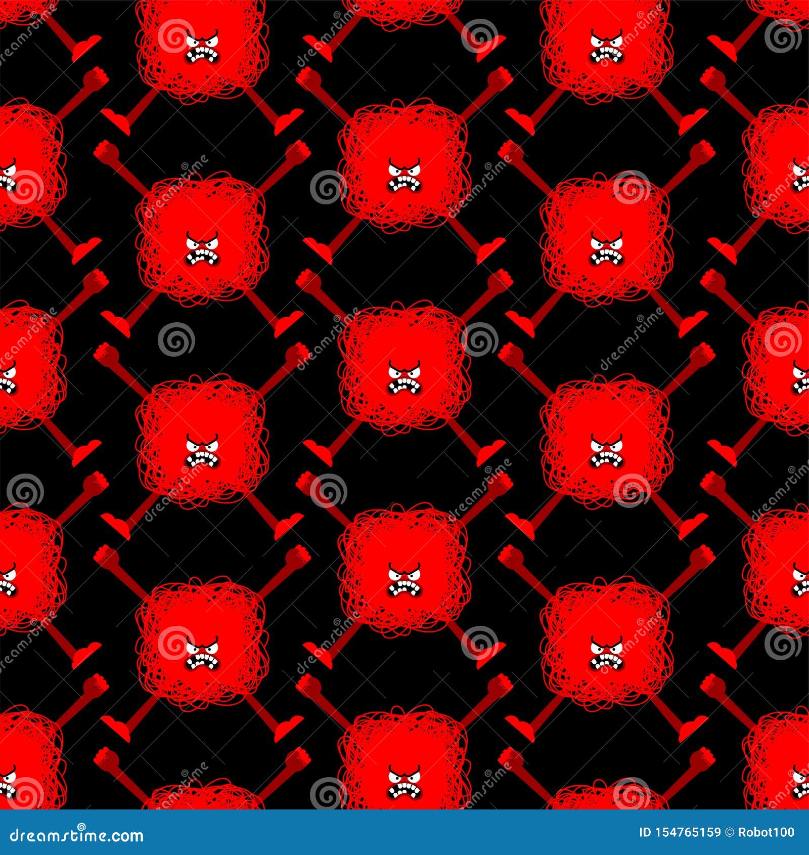 Anger Red Pattern Seamless. Evil Background Stock Vector - Illustration ...