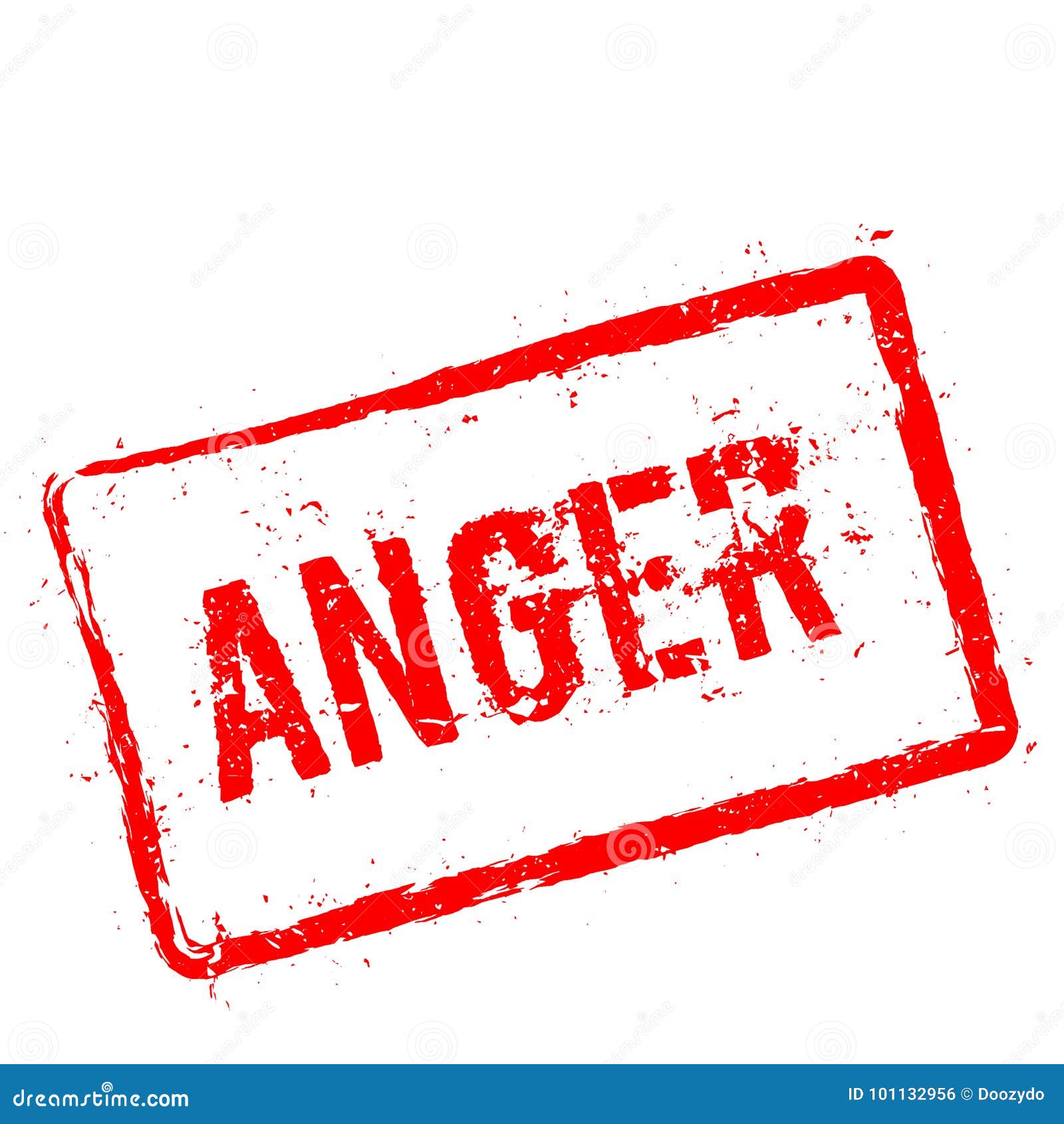 Anger Red Rubber Stamp Isolated on White. Stock Vector - Illustration ...