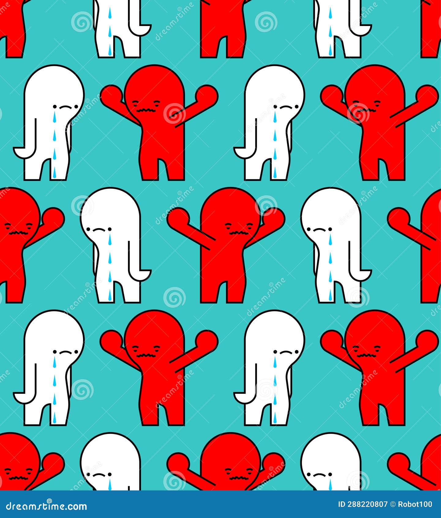 Anger Red Pattern Seamless. Evil Background. Vector Texture ...