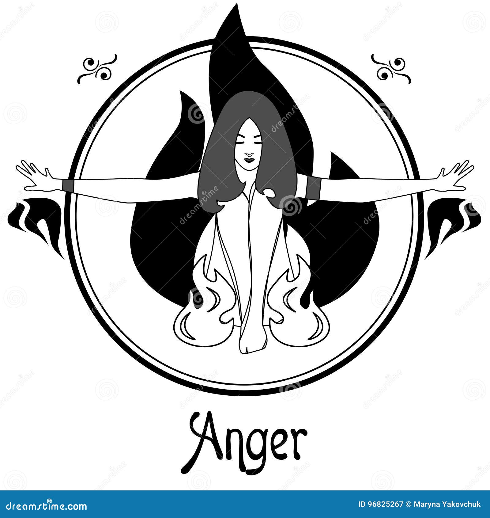 The anger sin stock vector. Illustration of rage, emotions - 96825267