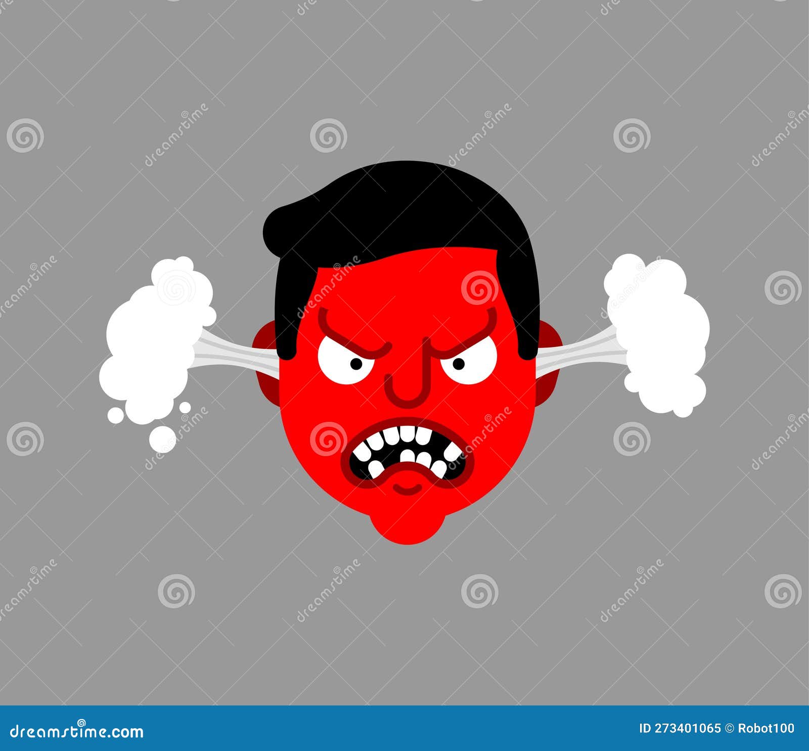 Anger Smoke from Ears. Concept of Hate Stock Vector - Illustration of ...