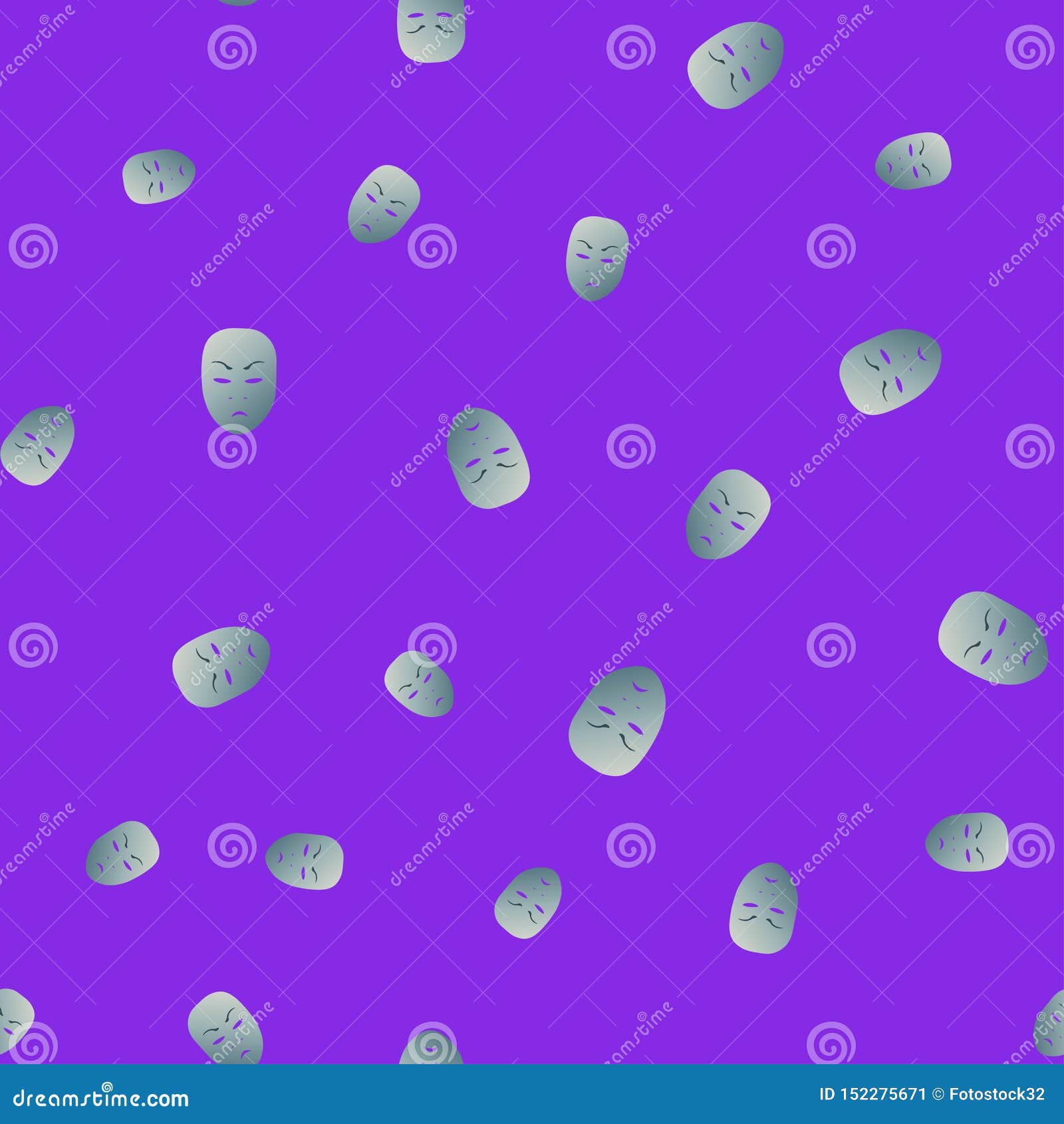 Anger Theatrical Mask Seamless Pattern Stock Vector - Illustration of ...