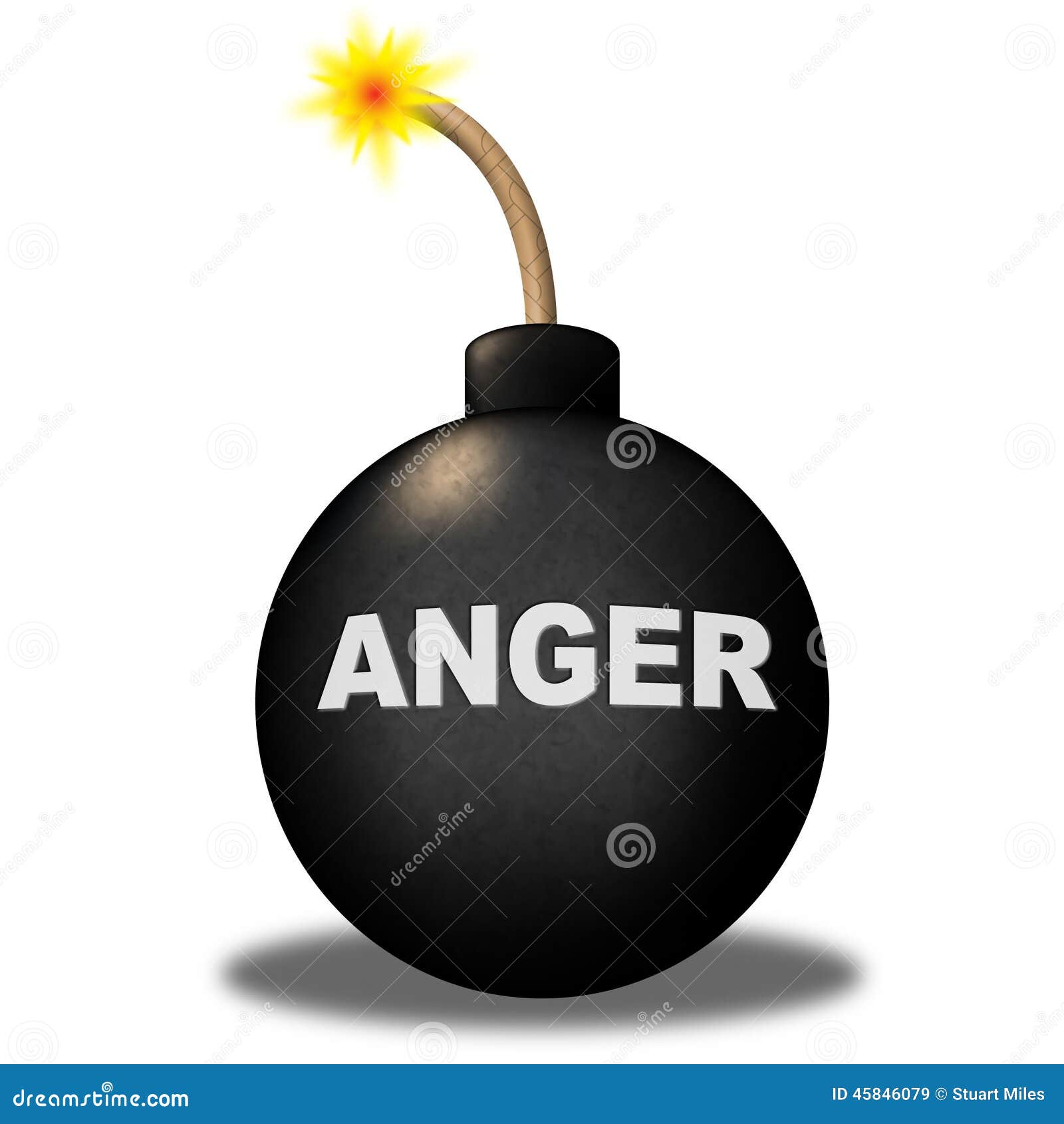 Anger Warning Shows Dangerous Unhappy and Bomb Stock Illustration ...