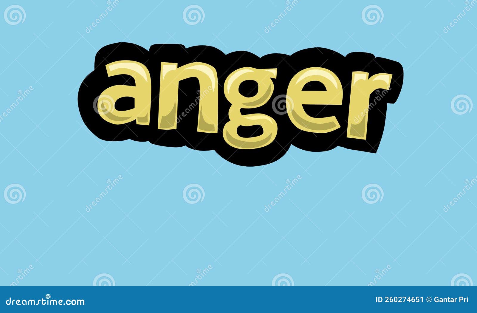 ANGER Writing Vector Design on a Blue Background Stock Vector ...