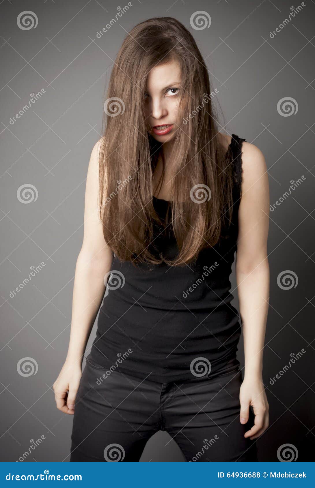 Anger stock photo. Image of envy, oneself, look, lips - 64936688