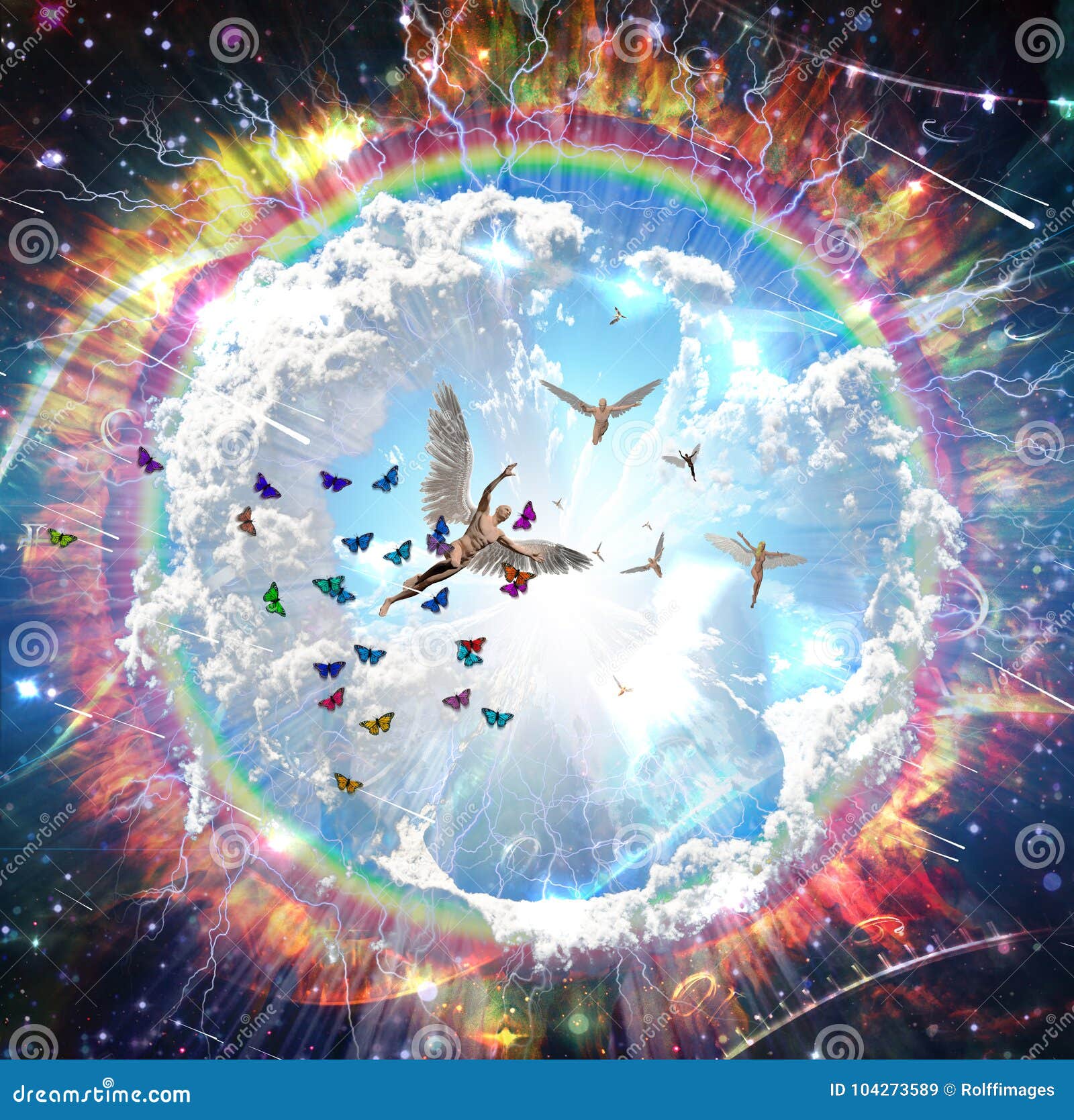 Anges et papillons image stock. Image du concept, ange - 104273589