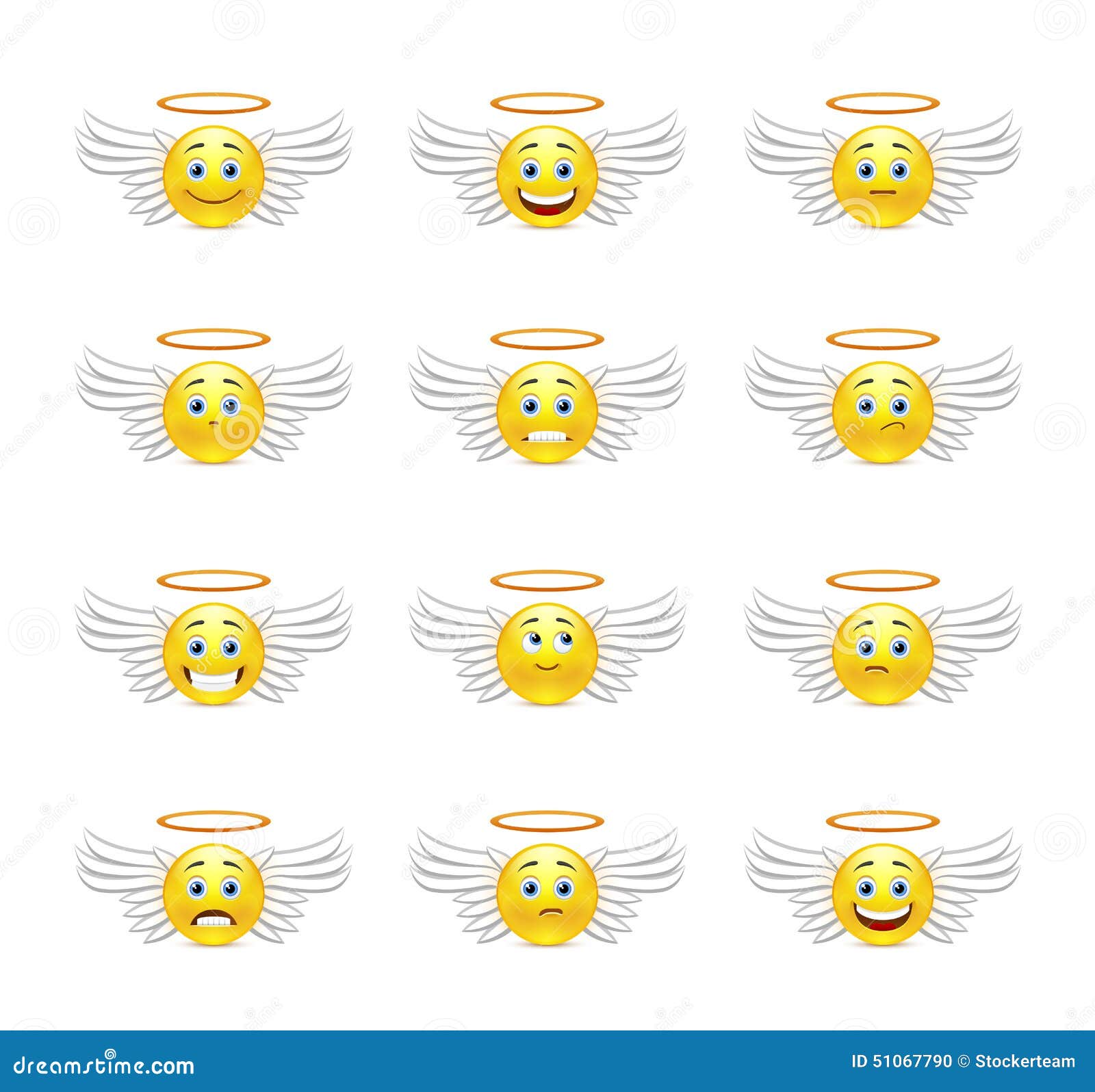 Anges mignons d'émoticônes illustration stock. Illustration du smiley ...
