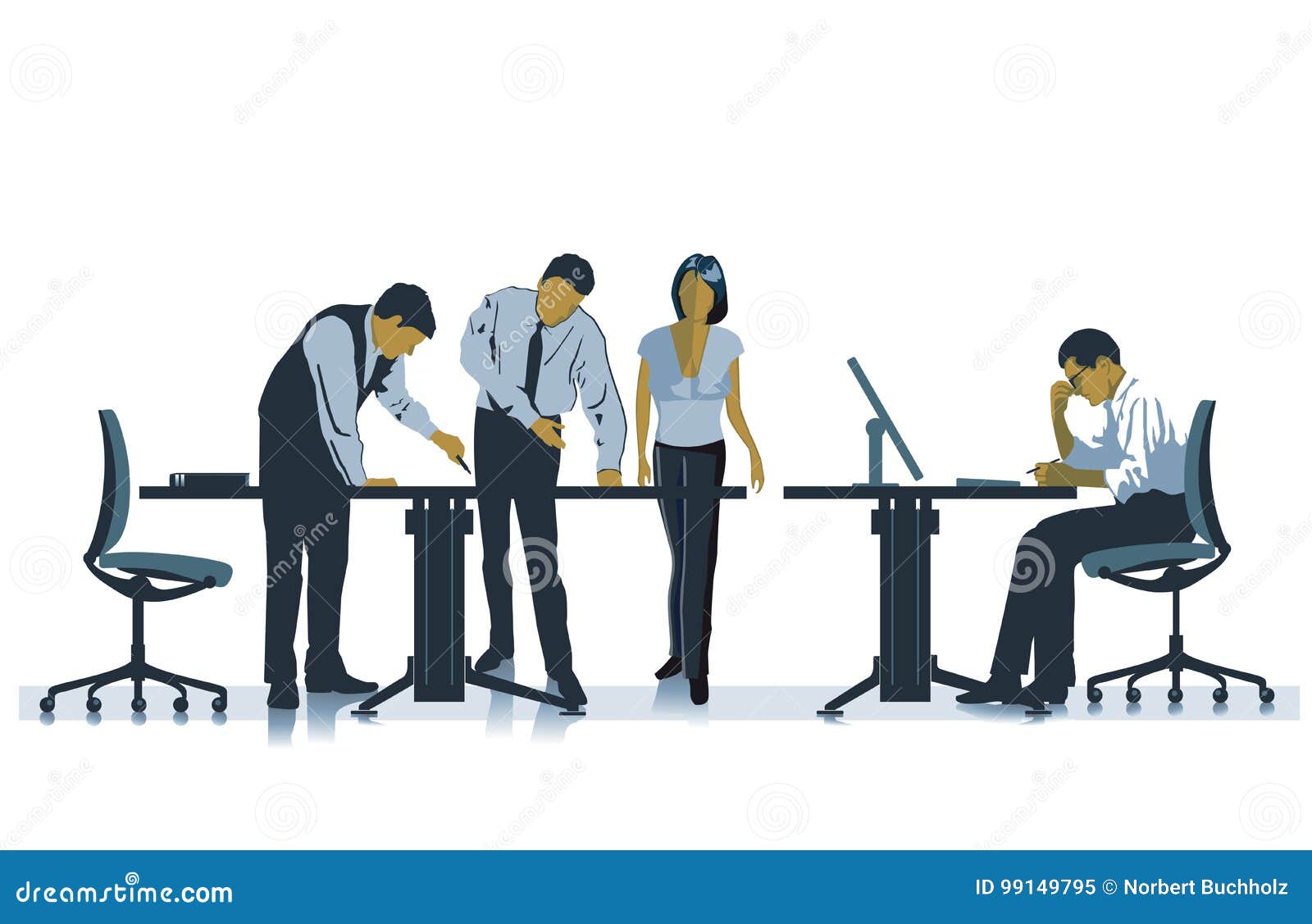 Angestellte, Die Zusammenarbeiten Vektor Abbildung - Illustration von ...