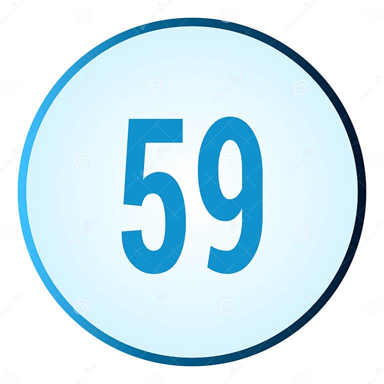 Number 59 Symbol or Logo with Round Frame in Blue Gradient Color Stock ...