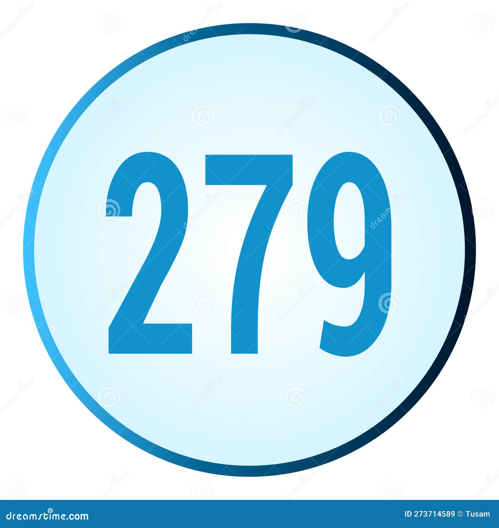 Number 279 Symbol or Logo with Round Frame in Blue Gradient Color Stock ...
