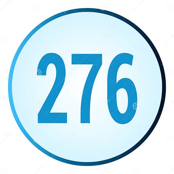 Number 276 Symbol or Logo with Round Frame in Blue Gradient Color Stock ...