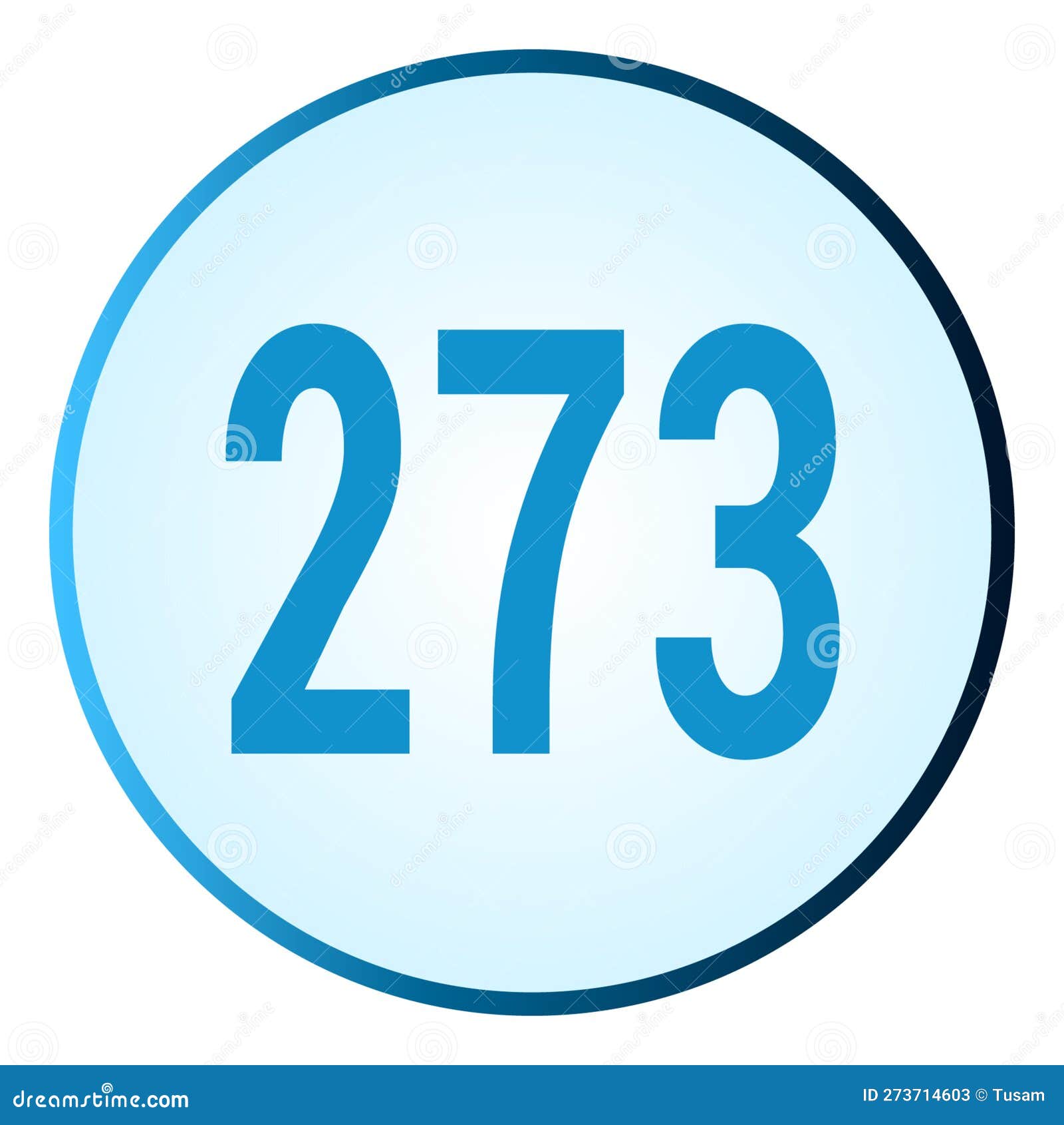Number 273 Symbol or Logo with Round Frame in Blue Gradient Color Stock ...