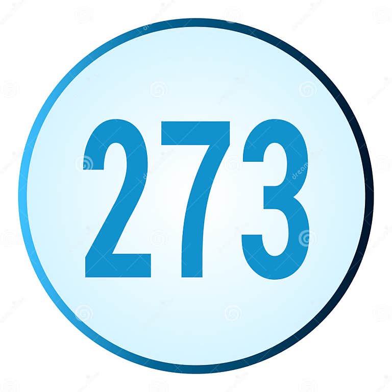 Number 273 Symbol or Logo with Round Frame in Blue Gradient Color Stock ...