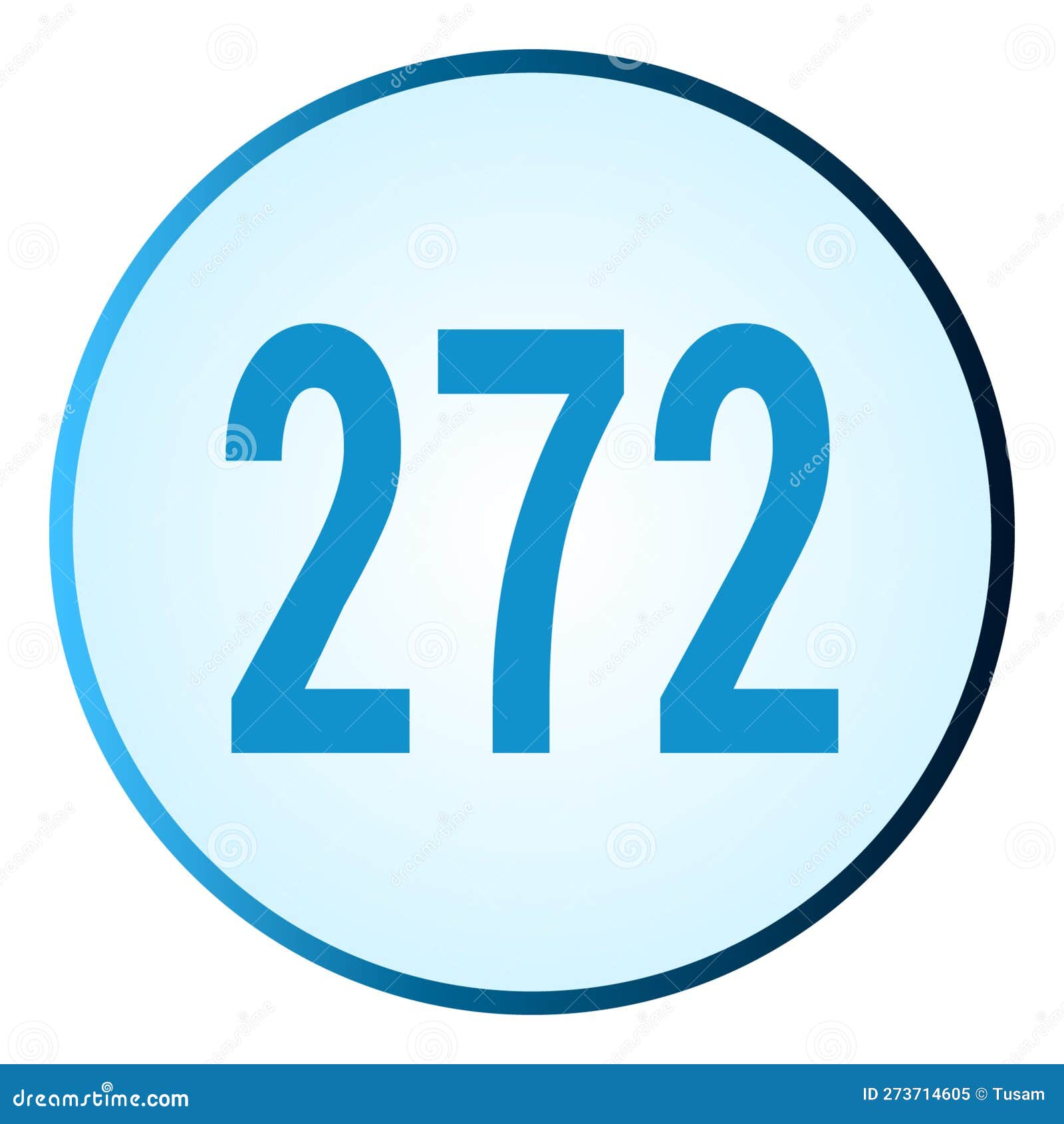 Number 272 Symbol or Logo with Round Frame in Blue Gradient Color Stock ...