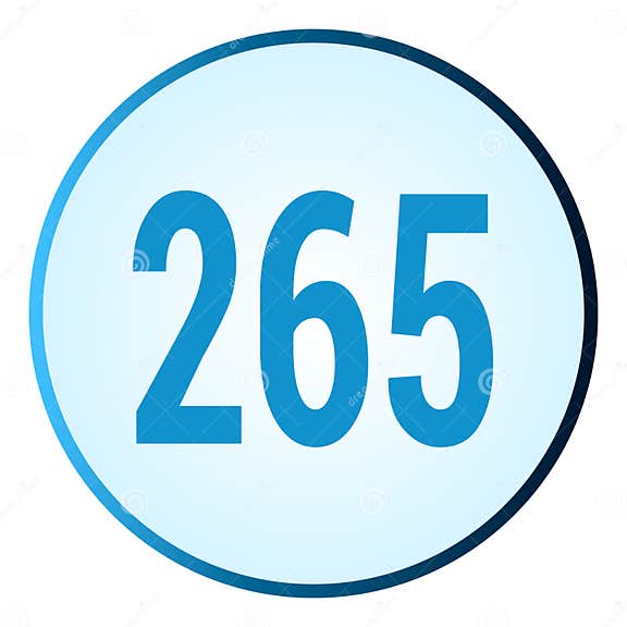 Number 265 Symbol or Logo with Round Frame in Blue Gradient Color Stock ...