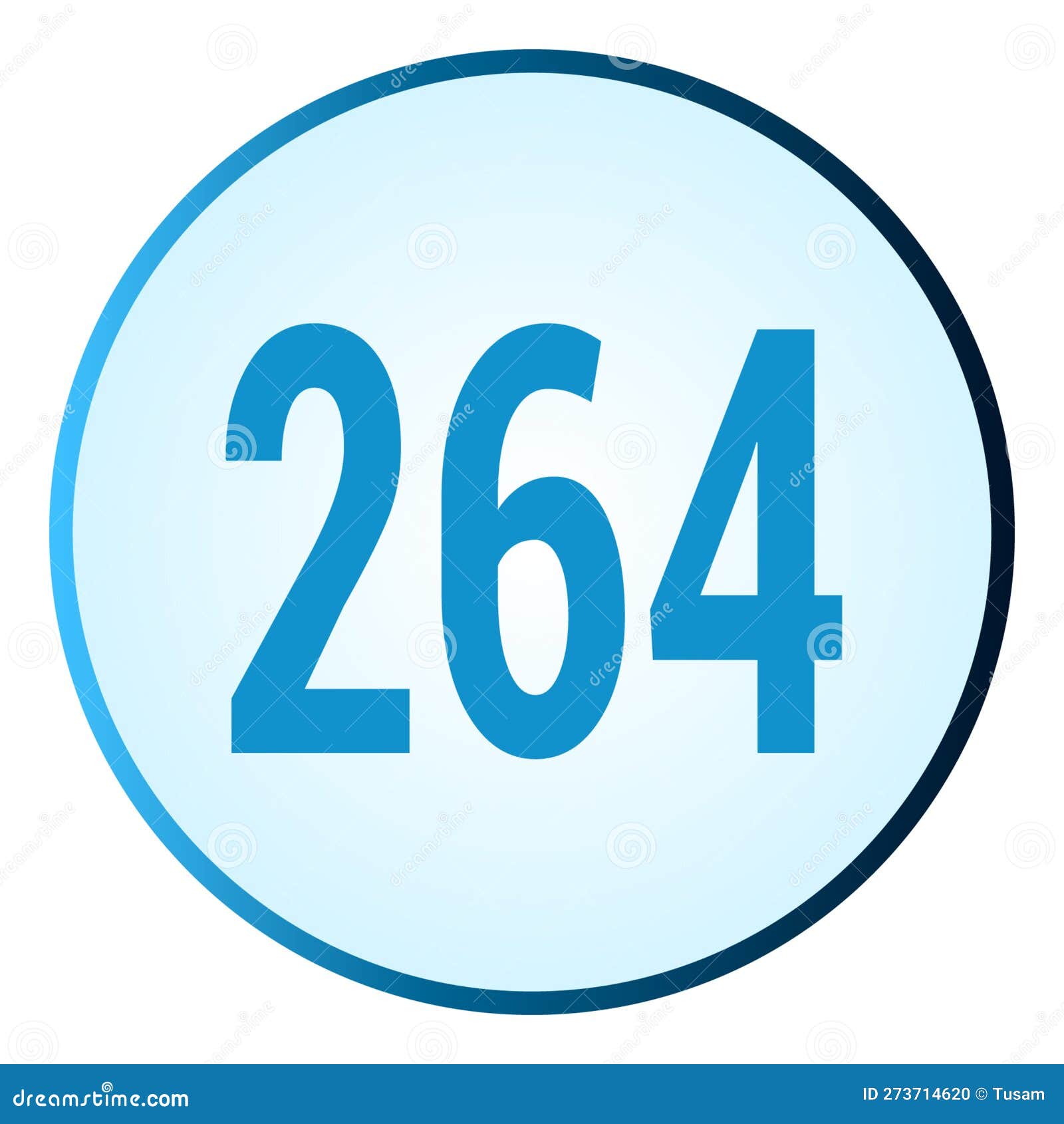 Number 264 Symbol Or Logo With Round Frame In Blue Gradient Color ...