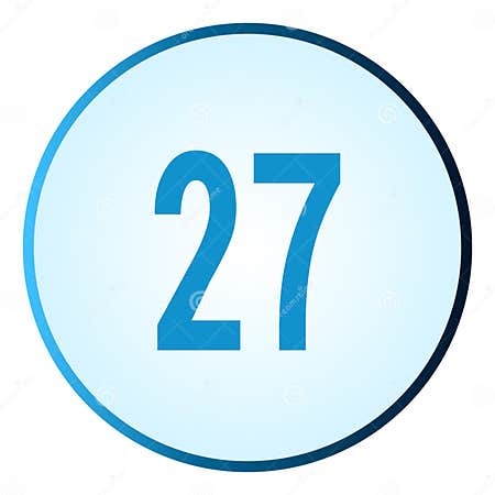 Number 27 Symbol or Logo with Round Frame in Blue Gradient Color Stock ...