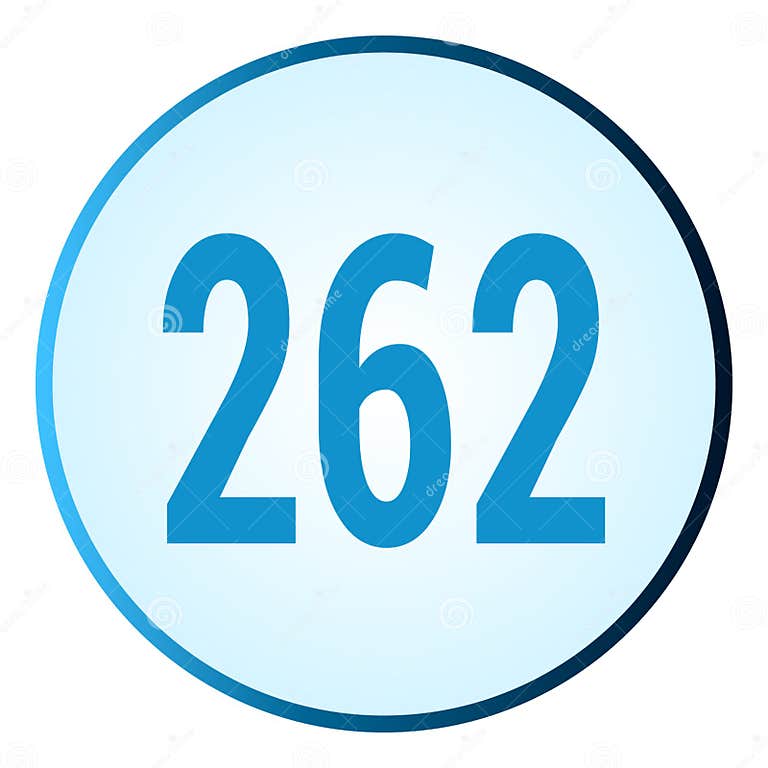 Number 262 Symbol or Logo with Round Frame in Blue Gradient Color Stock ...