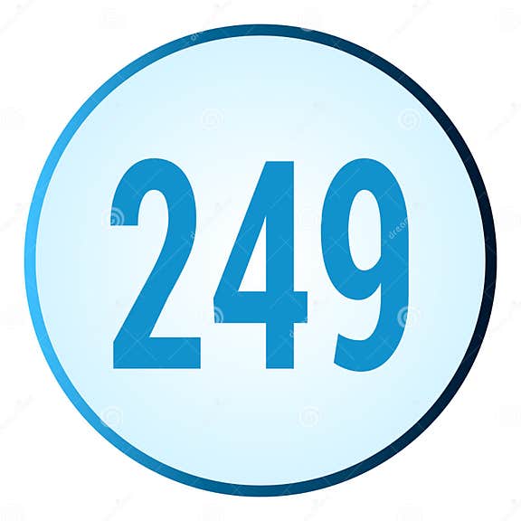Number 249 Symbol or Logo with Round Frame in Blue Gradient Color Stock ...