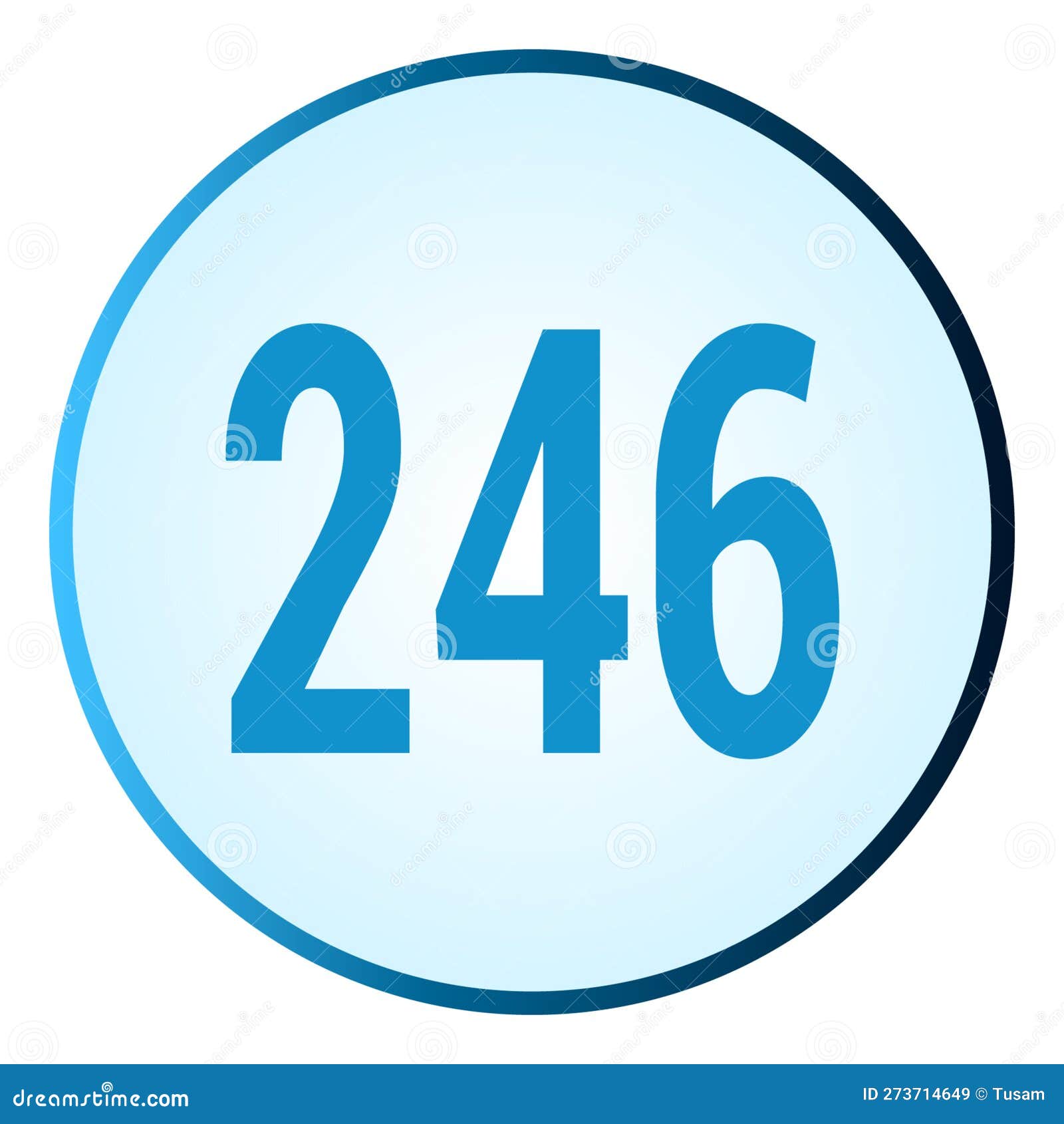 Number 246 Symbol Or Logo With Round Frame In Blue Gradient Color ...
