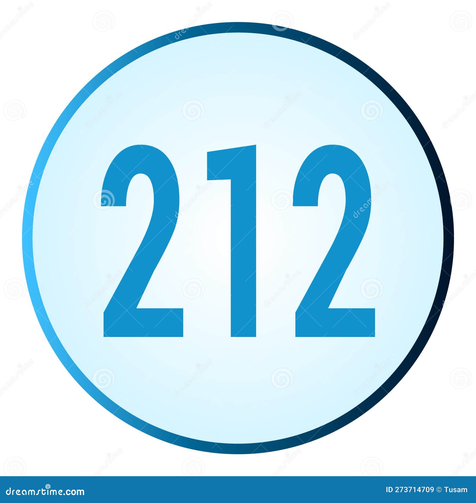 Number 212 Symbol Or Logo With Round Frame In Blue Gradient Color ...