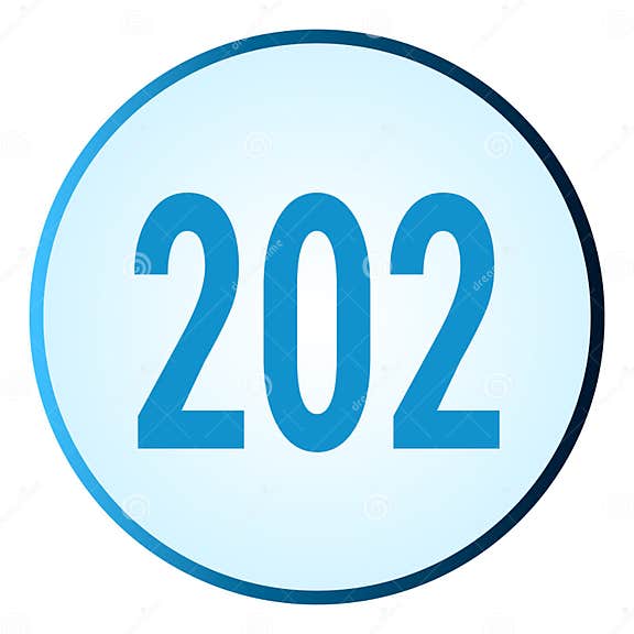 Number 202 Symbol or Logo with Round Frame in Blue Gradient Color Stock ...